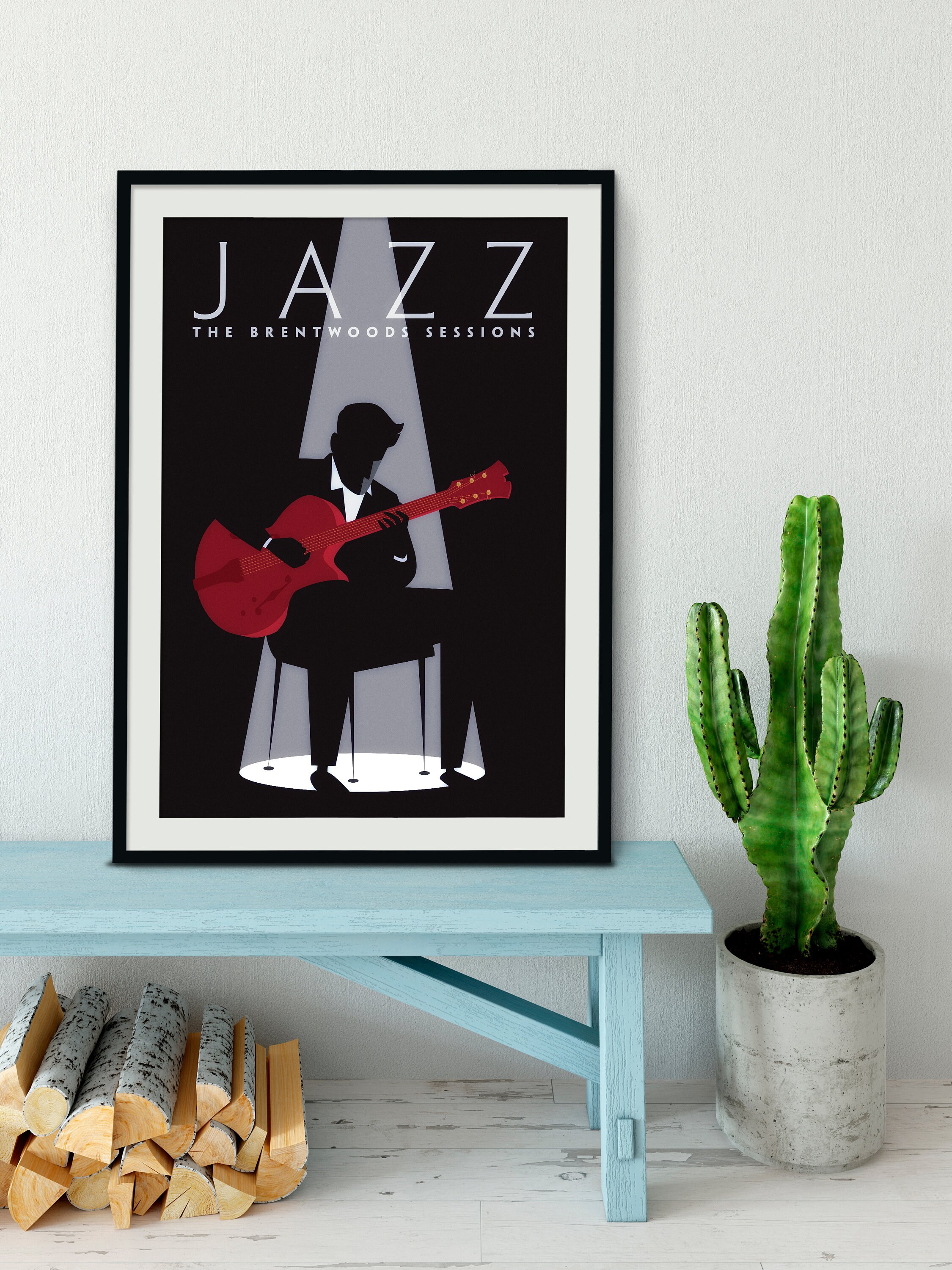 Jazz Guitar Poster and Wall Art Jazz Music Poster Guitar Player Gift ...