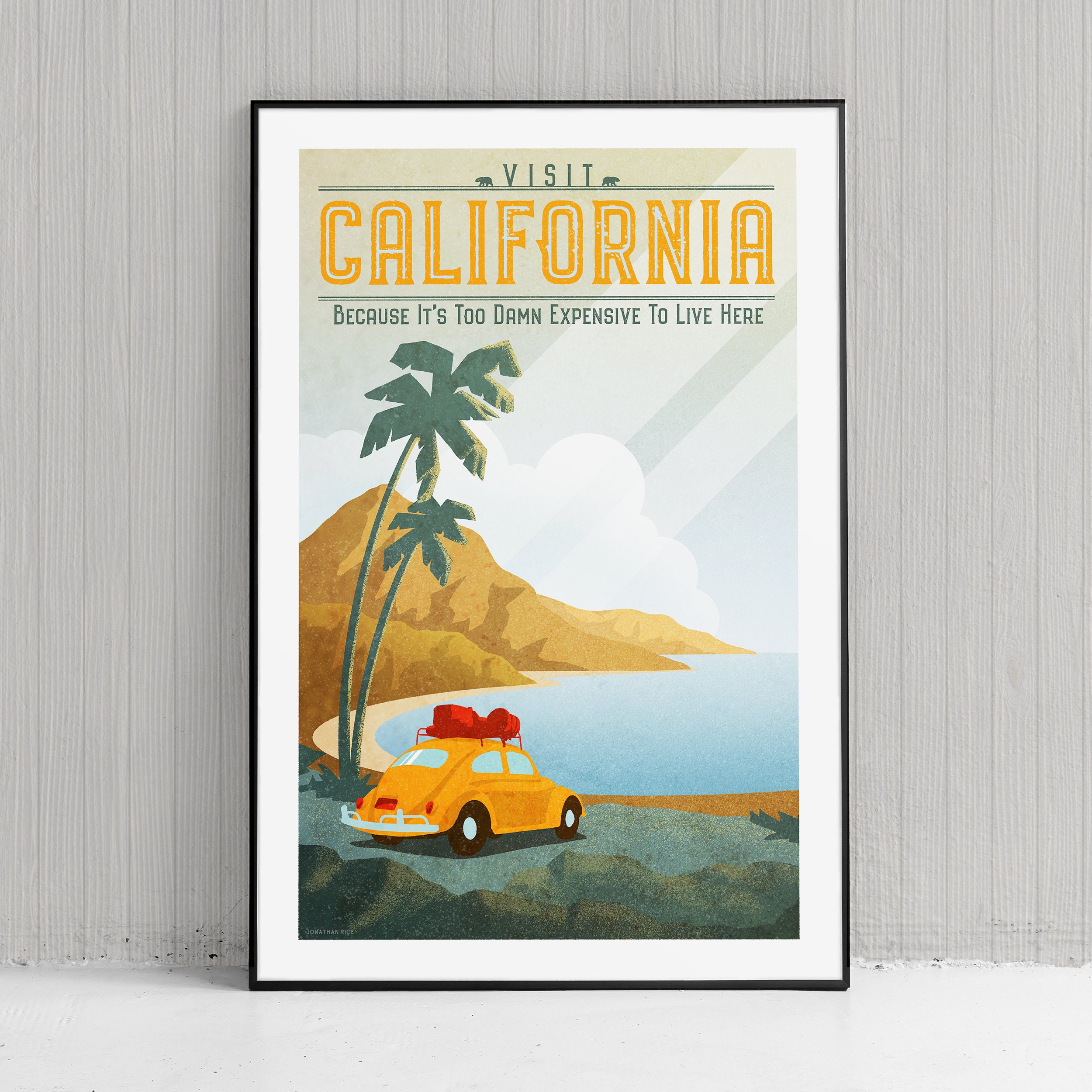 Fun California Travel Poster Humorous Poster Beach Decor - Etsy