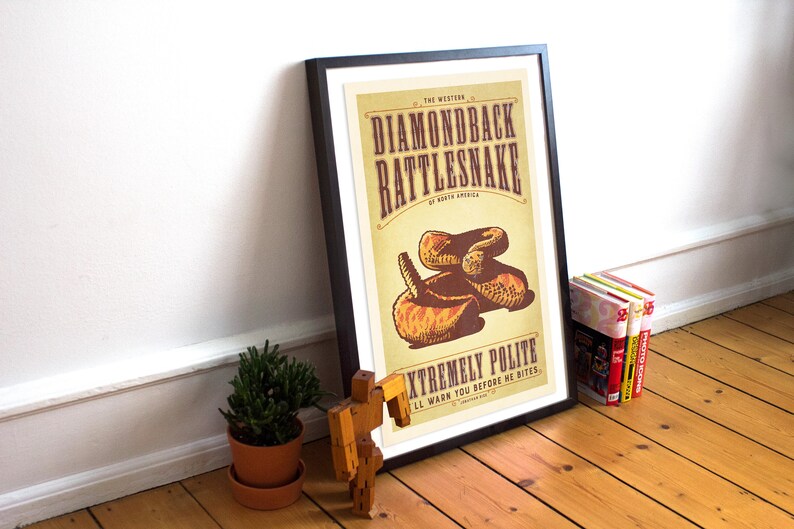 Retro Style Humorous Rattlesnake Poster Rattlesnake Print - Etsy