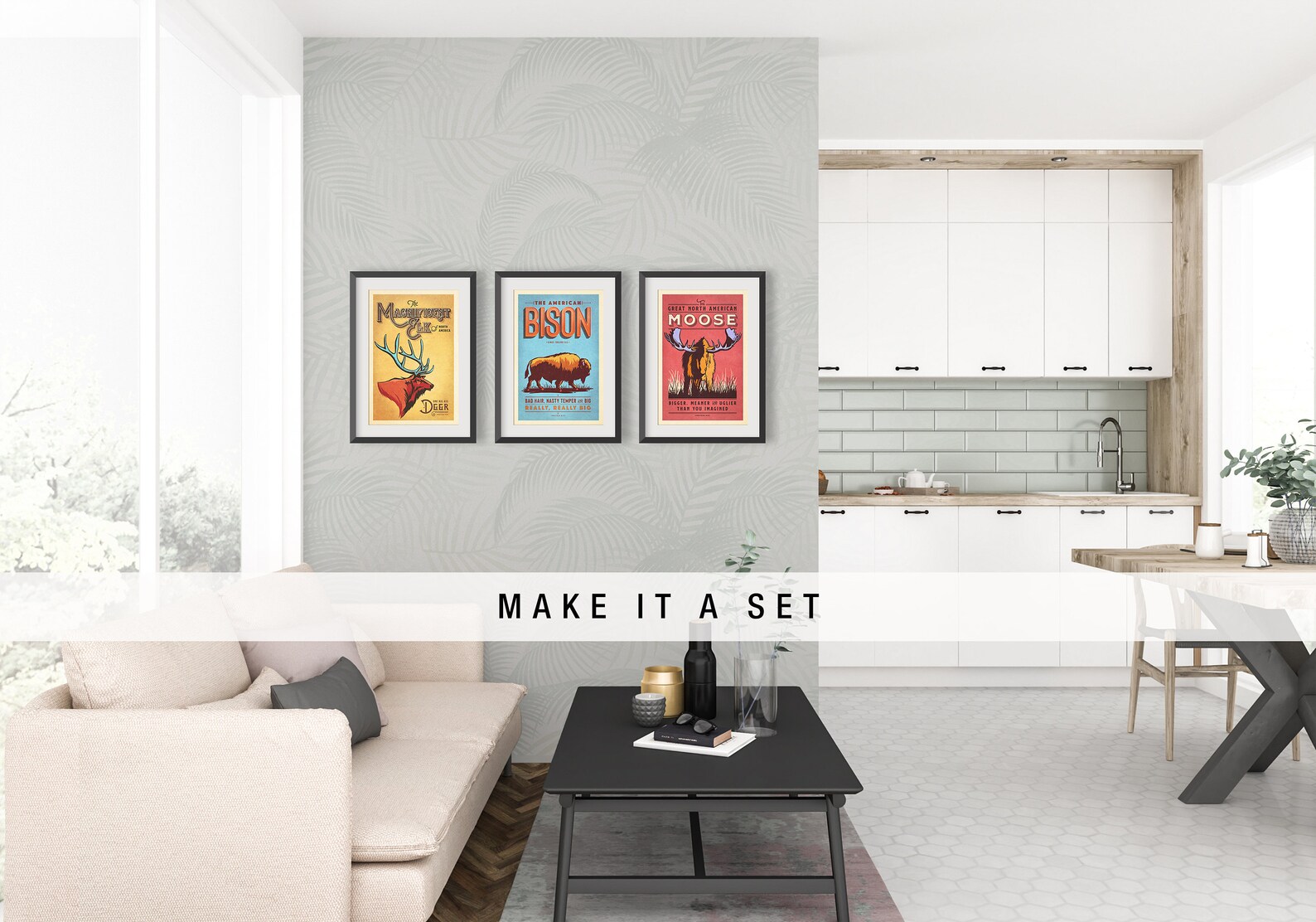 Retro Style Humorous Moose Poster - Moose Print - American Animals ...