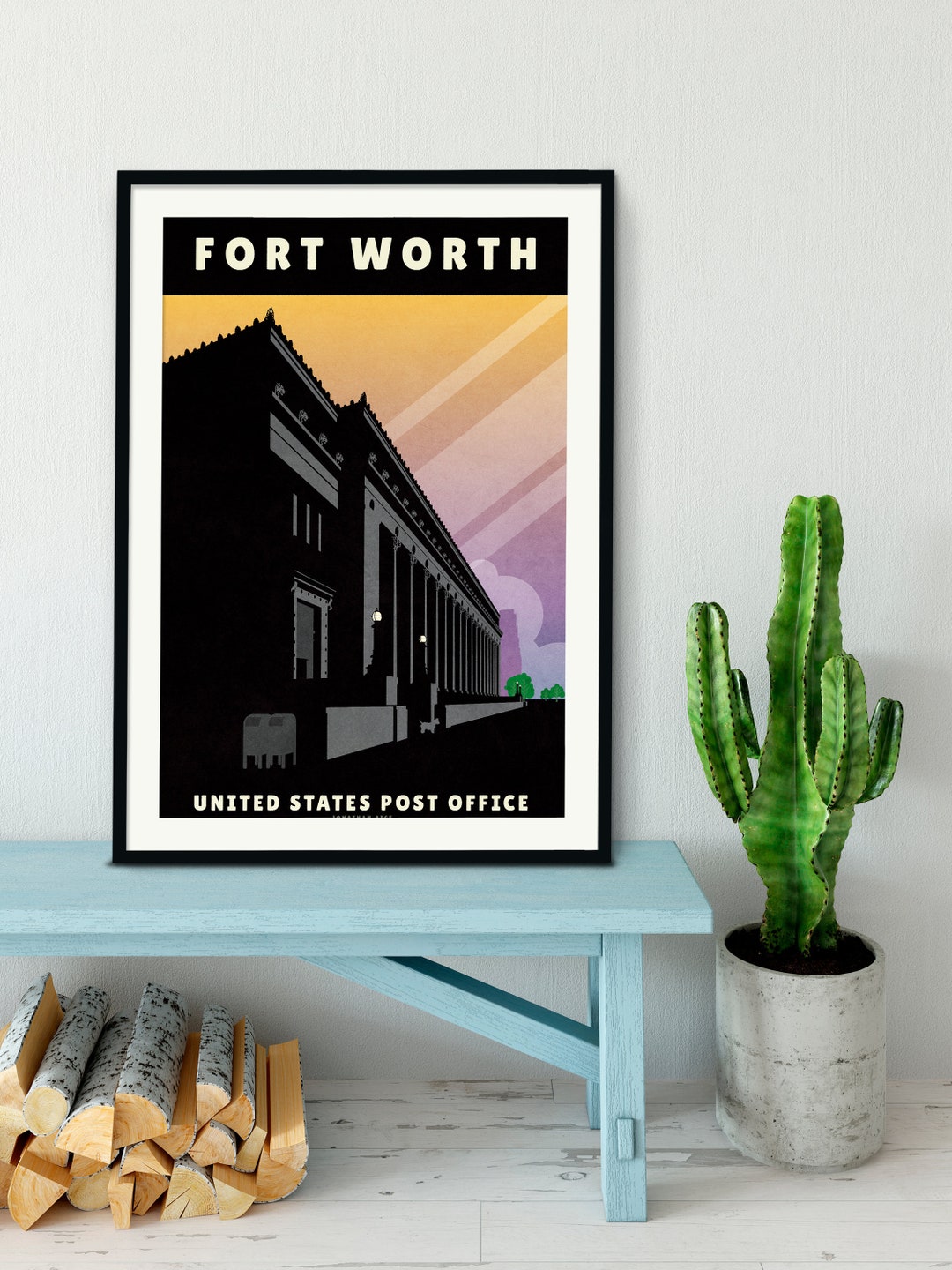 Post Office Wall Art Print - Fort Worth Texas Travel Poster - Texas ...