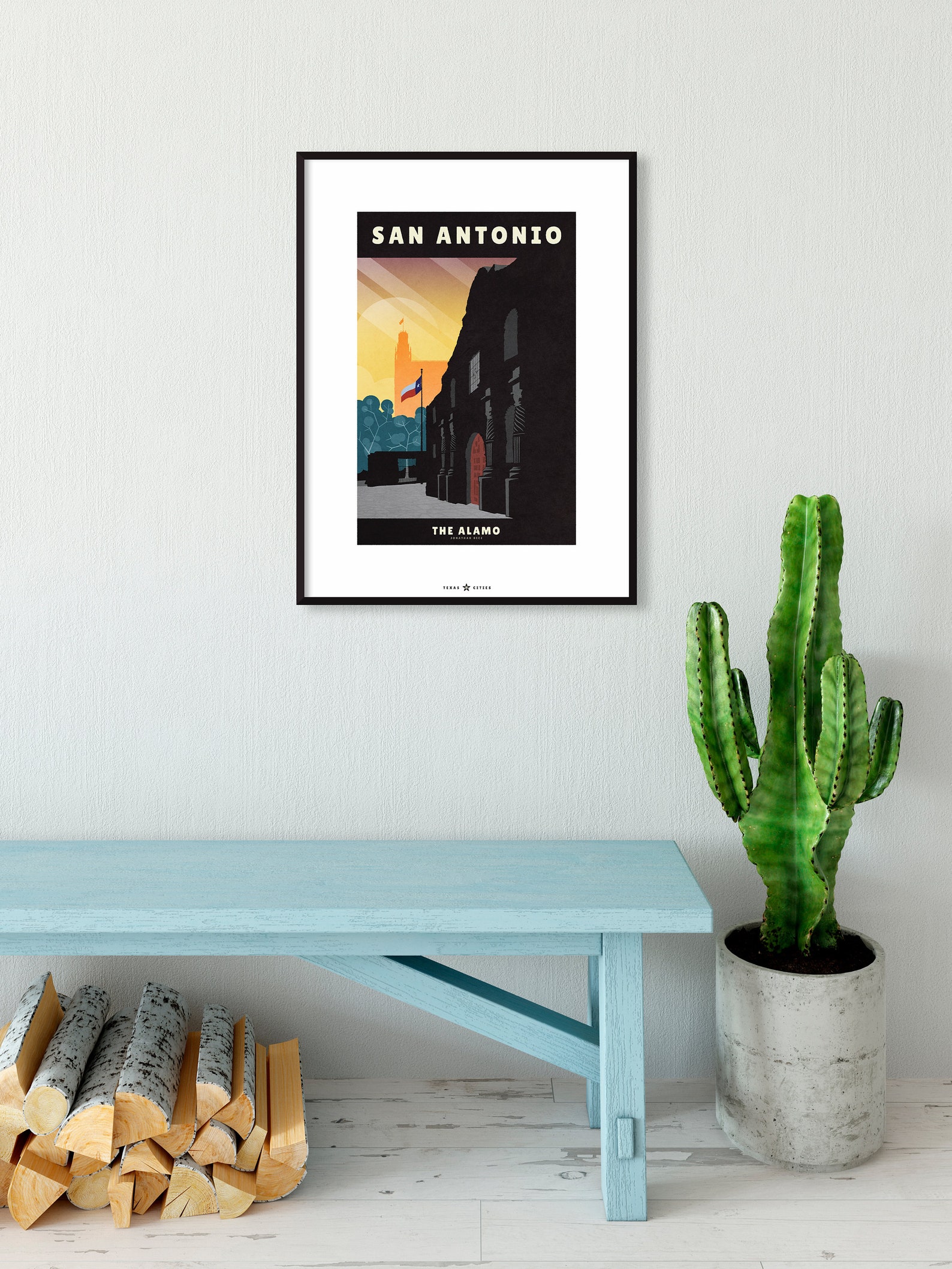 San Antonio Wall Art the Alamo Travel Poster Texas Wall Art Home Decor ...