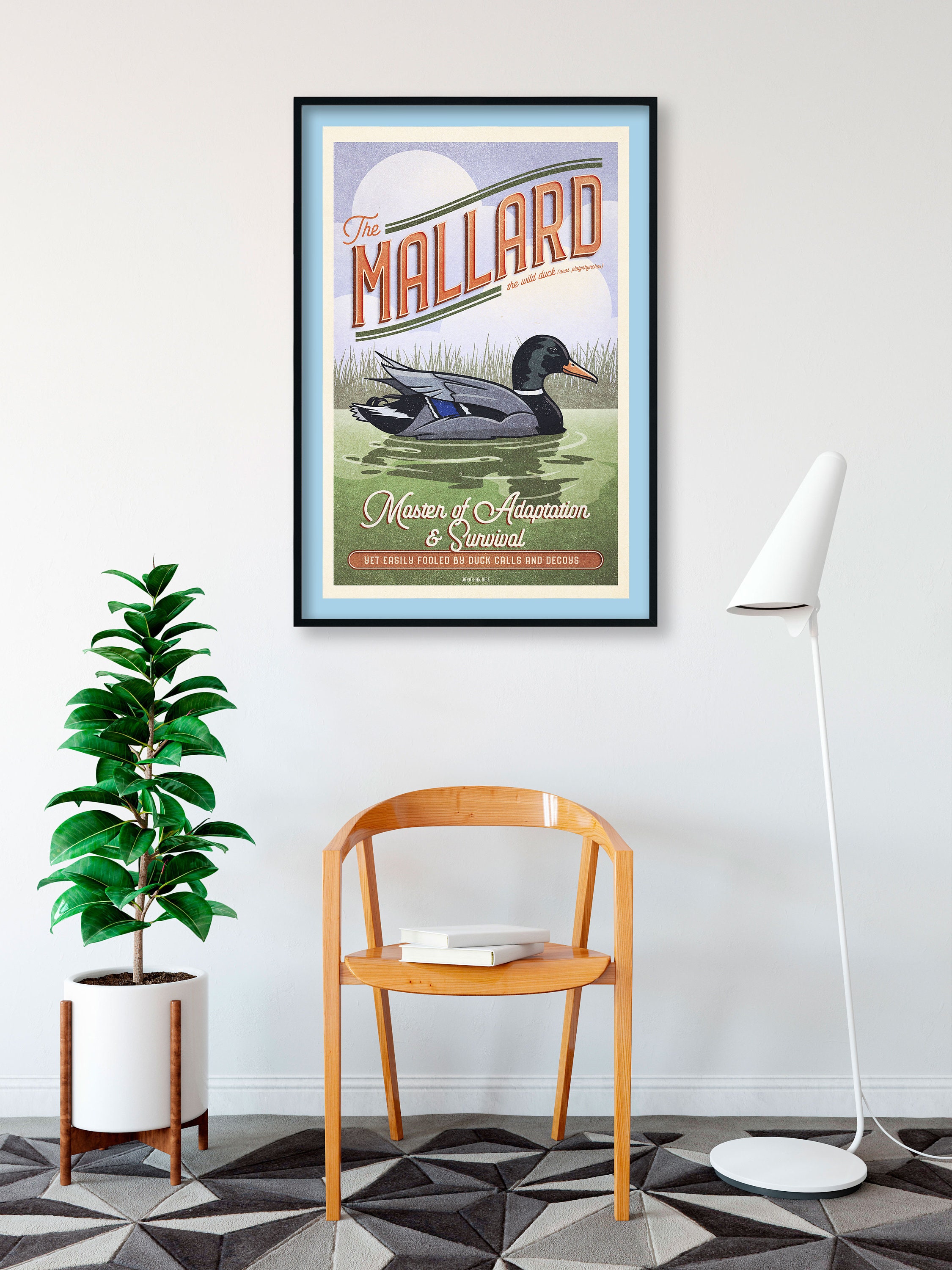 Vintage Inspired Humorous Mallard Duck Poster Duck Print American ...