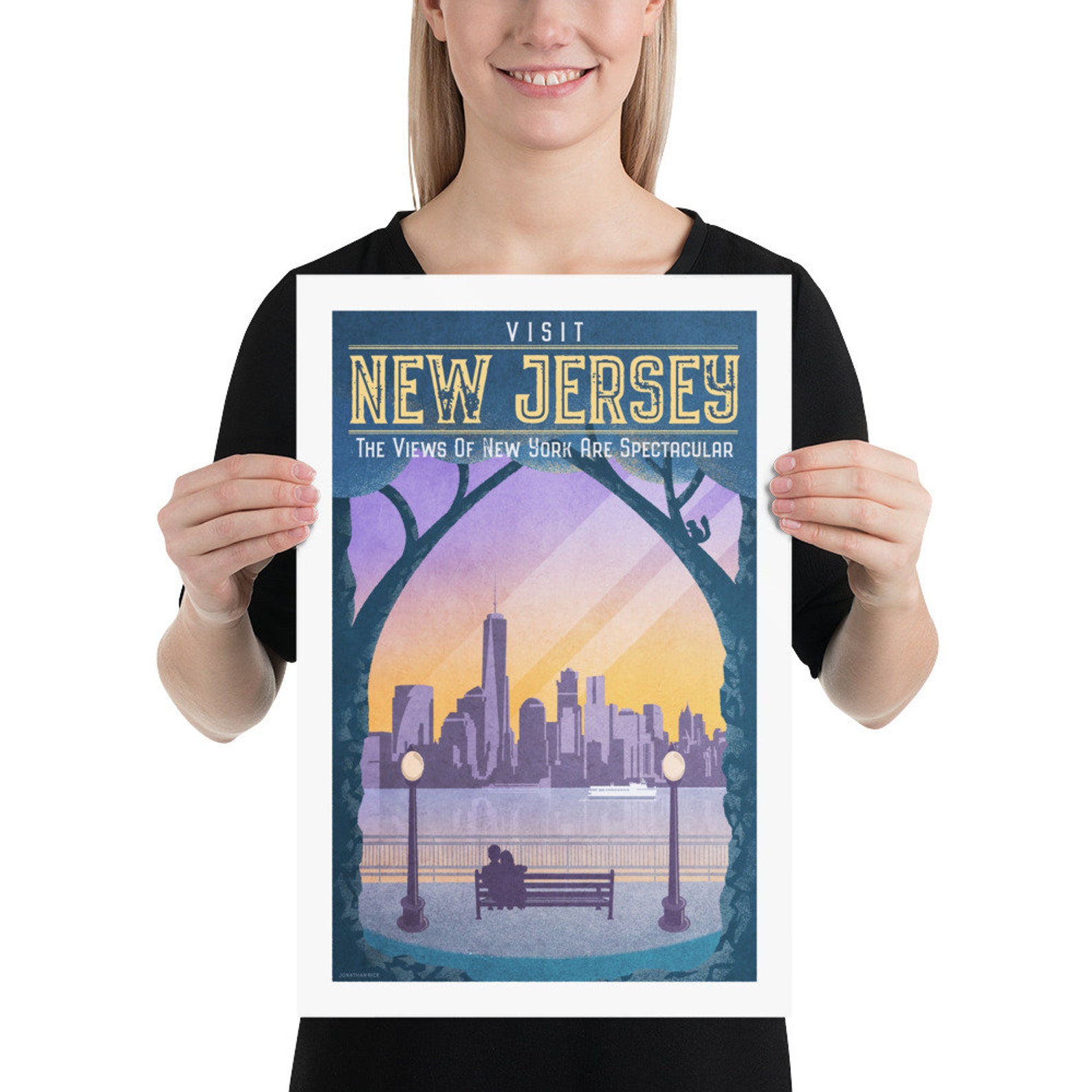 Fun and Humorous New Jersey Travel Poster New Jersey Wall | Etsy
