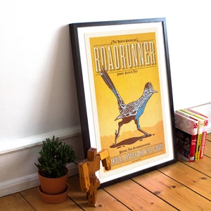 Retro Style Humorous Roadrunner Poster - Roadrunner Print - American ...
