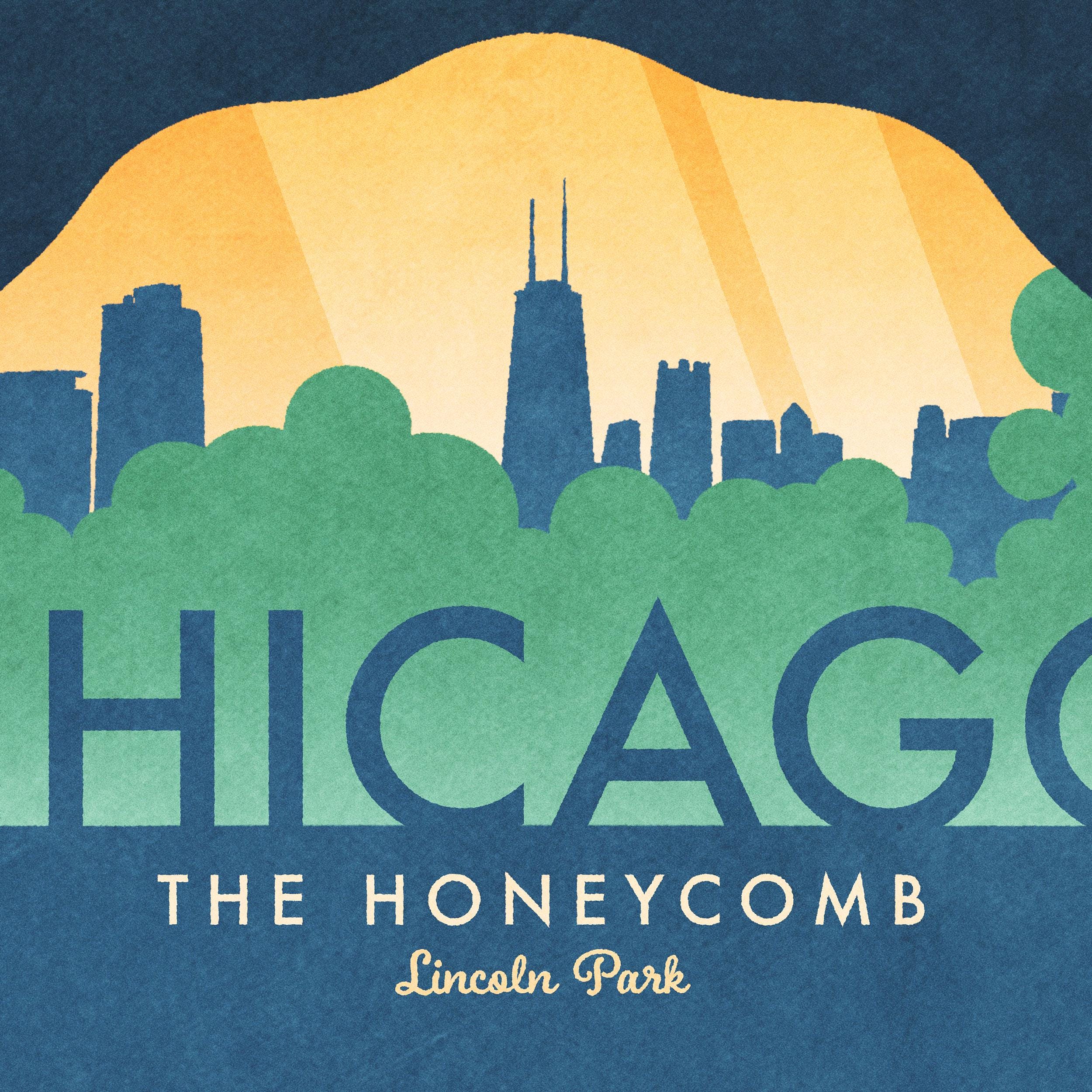 Chicago Travel Art Print - the Honeycomb in Lincoln Park Poster - Home ...