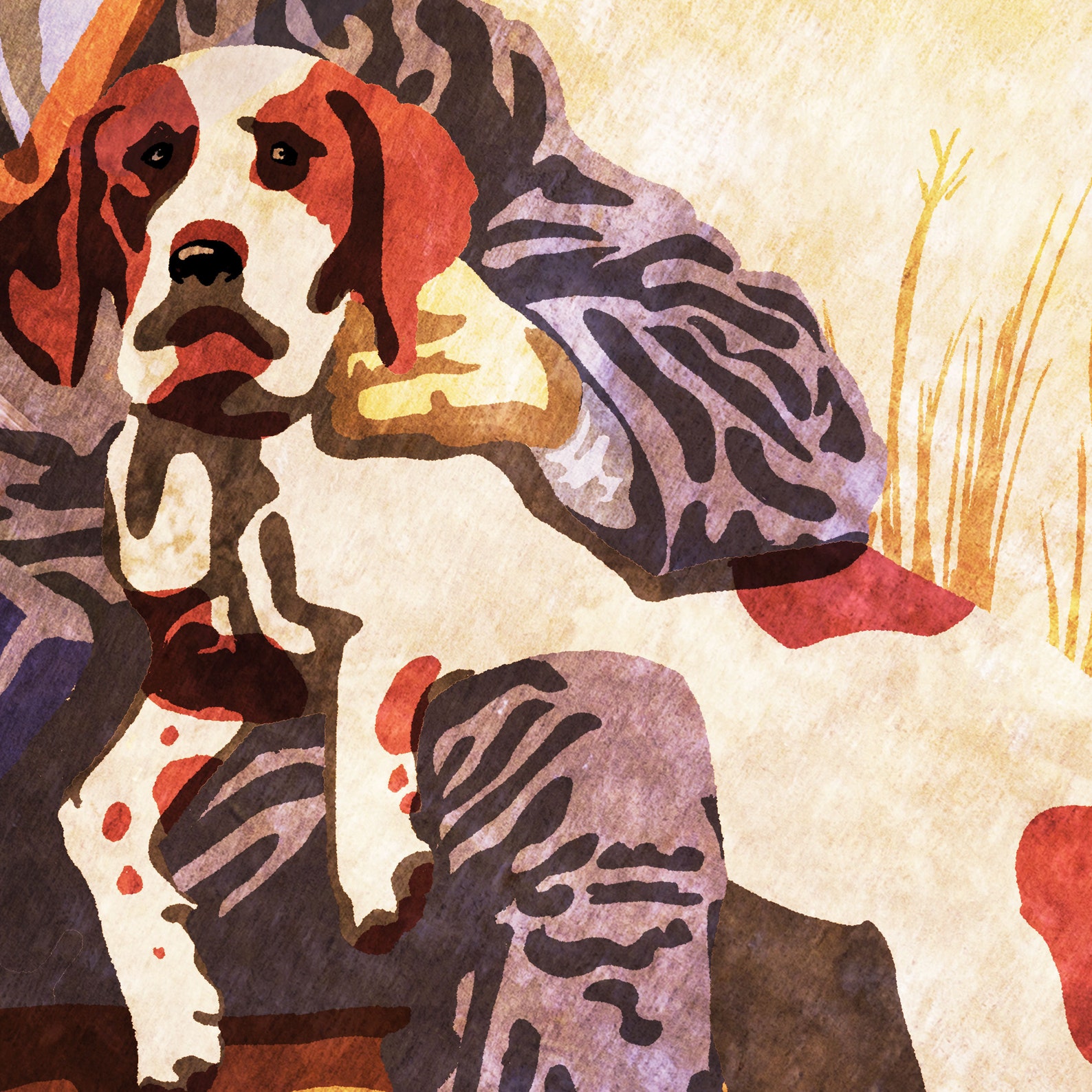 Hunter and His Dog Portrait of an Old Hunter and His Hunting Dog Circa ...