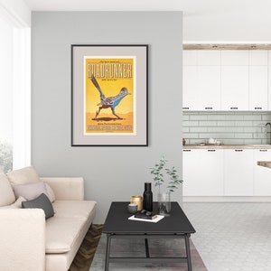 Retro Style Humorous Roadrunner Poster - Roadrunner Print - American ...