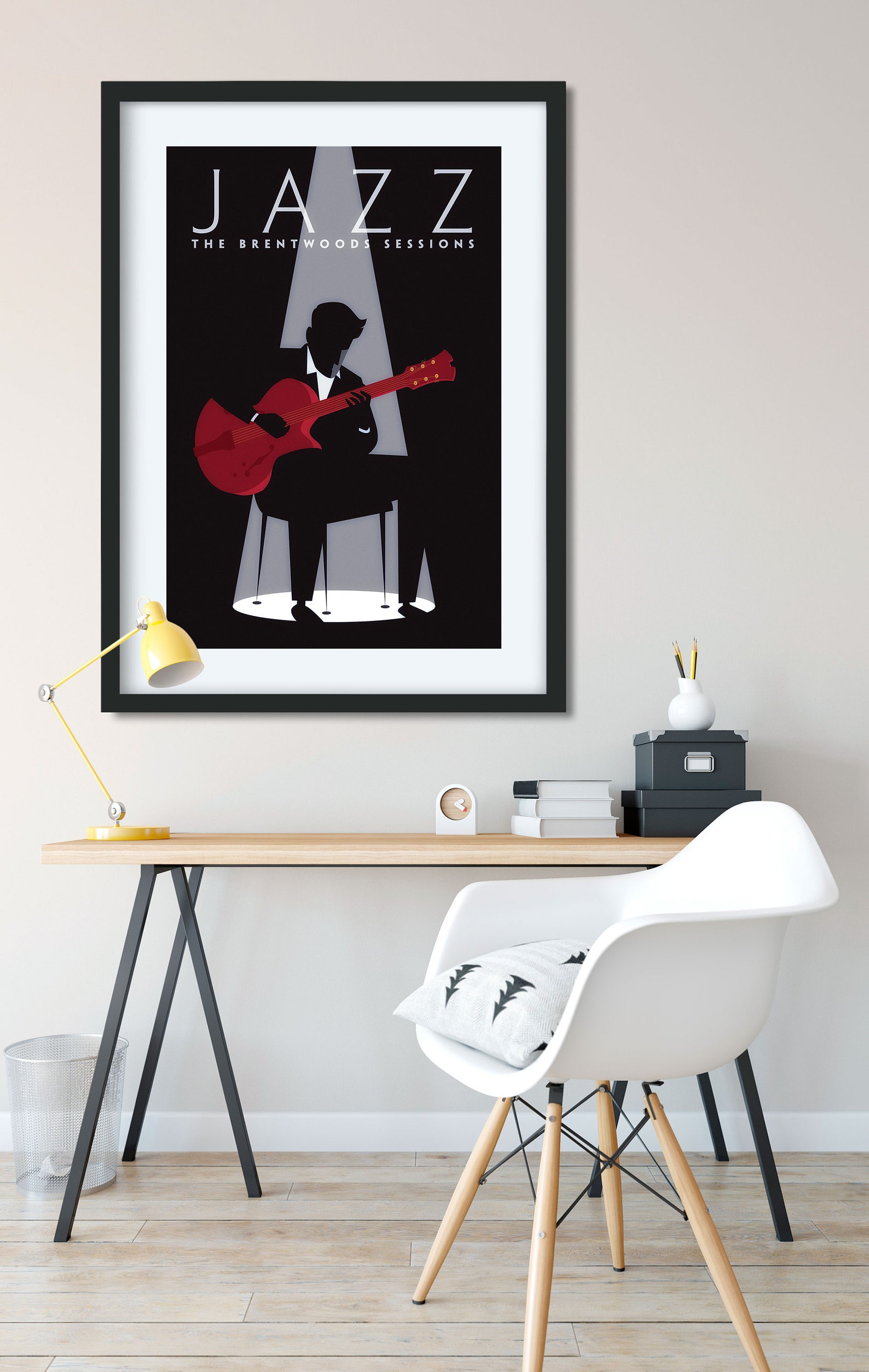 Jazz Guitar Poster and Wall Art Jazz Music Poster Guitar Player Gift ...
