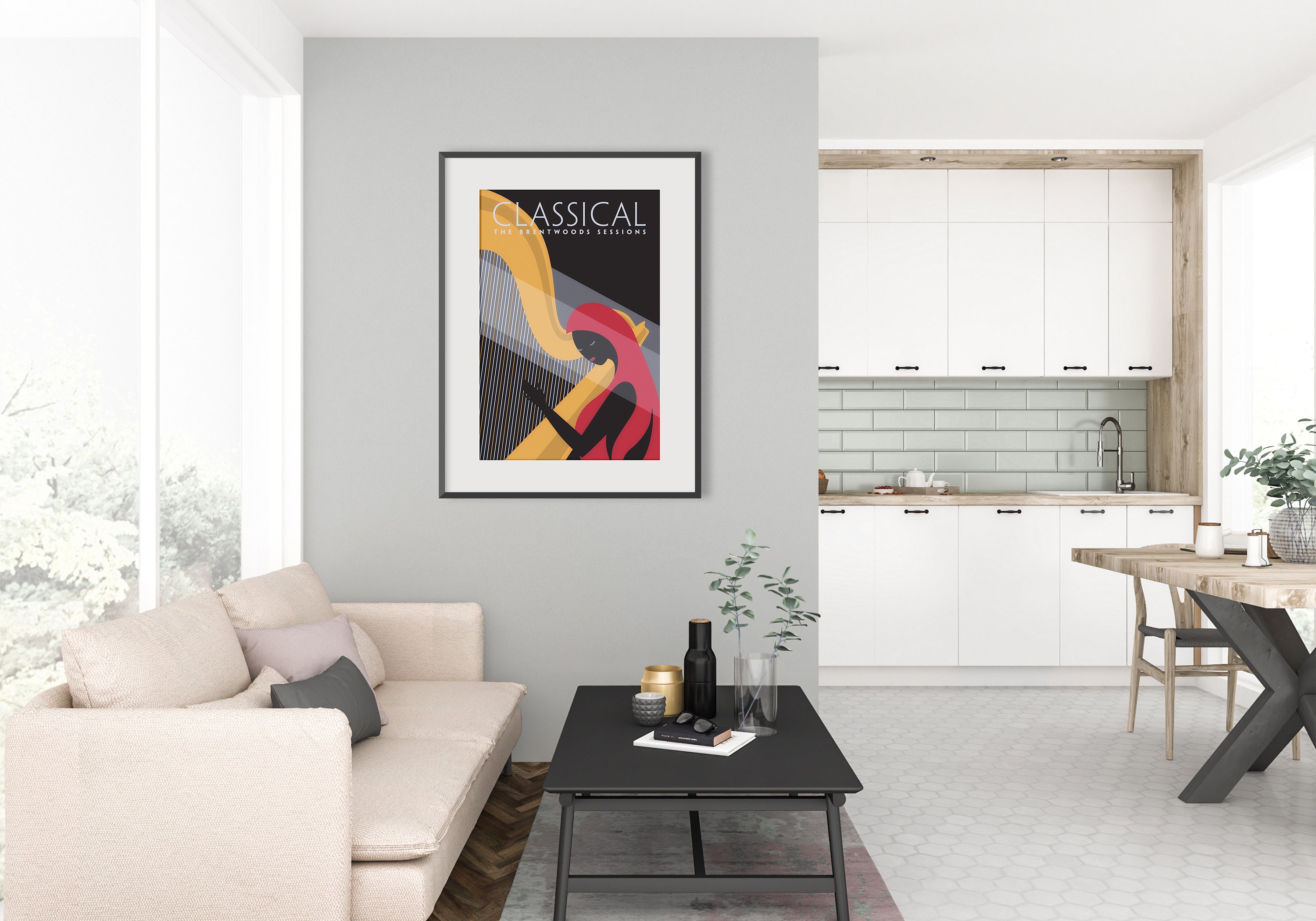 Lovely Harp Player Poster Classic Music Poster Wall Art - Etsy