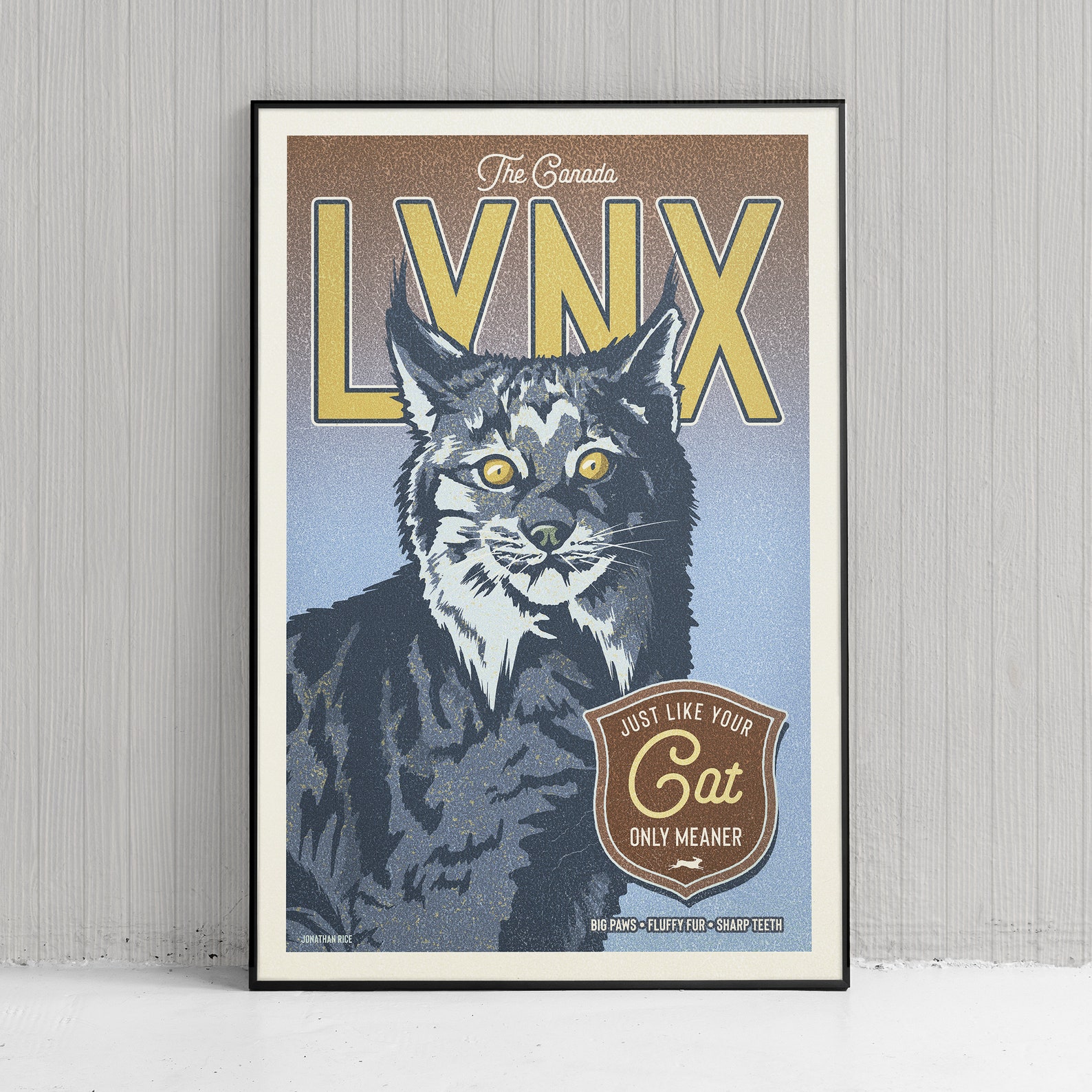 Retro Style Humorous Canada Lynx Poster Big Cat Poster - Etsy