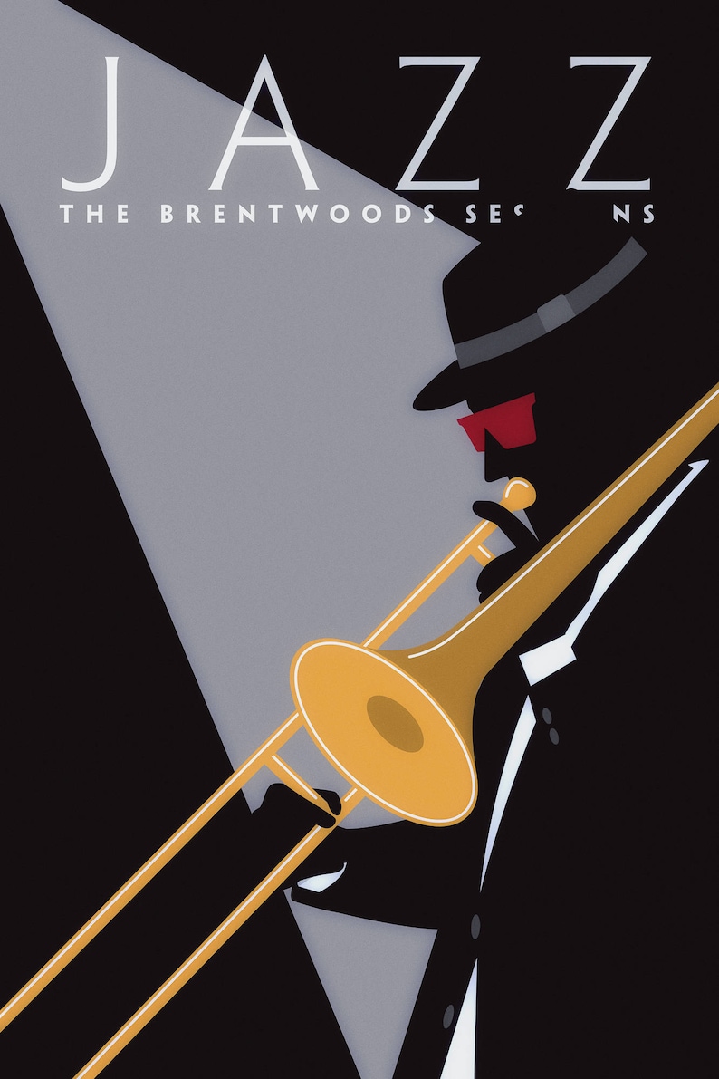 Cool Jazz Trombone Music Poster for Music Studio Decor Office - Etsy