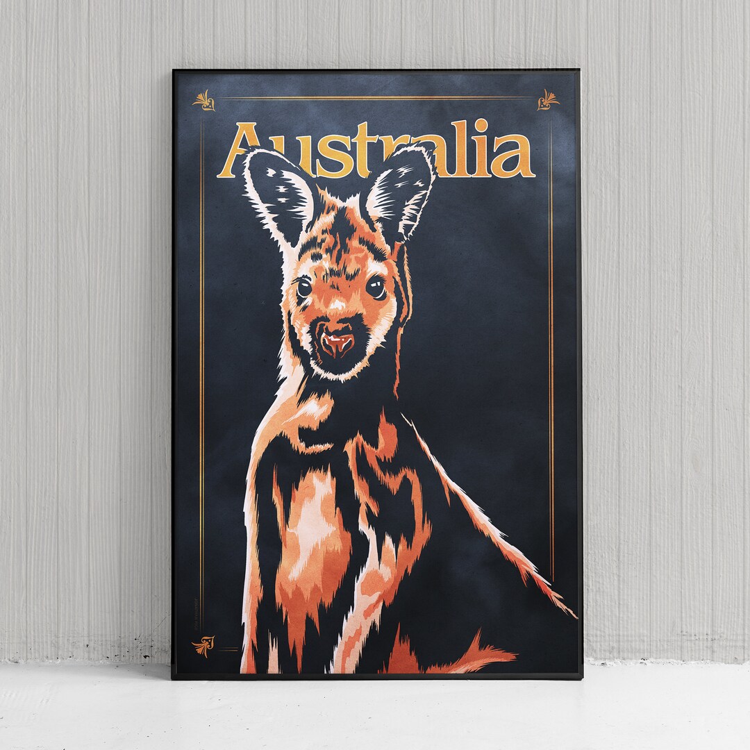 Bold Graphic Wallaby Poster Giclee Art Print - Etsy