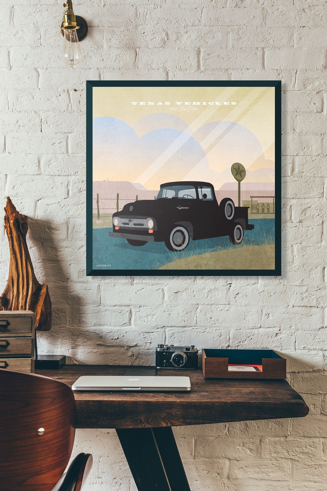 1956 Ford F100 Truck Art Print: Vintage Man Cave Decor - Etsy UK