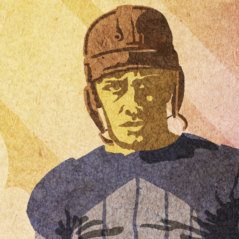 Football Player Art Print Circa 1920s Retro Sports Art - Etsy