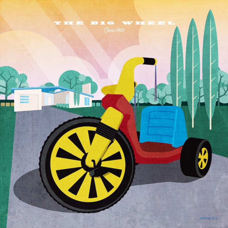 The Big Wheel Vintage Toy Poster - A Mid Century Graphic Poster - Etsy