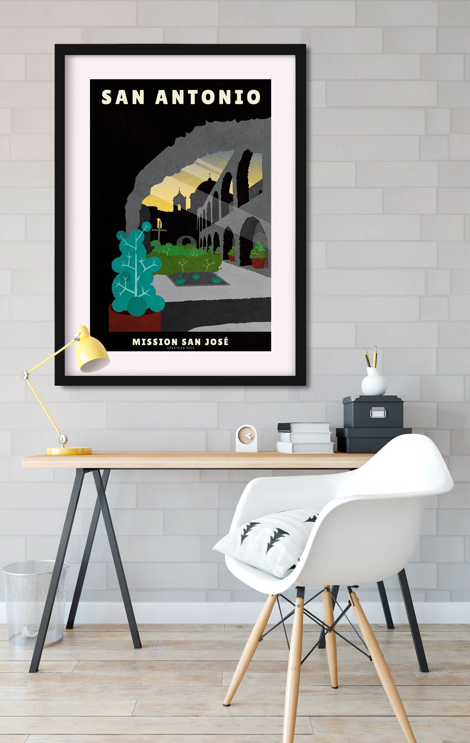 Mission San Jose San Antonio Poster Art Print Texas Travel - Etsy