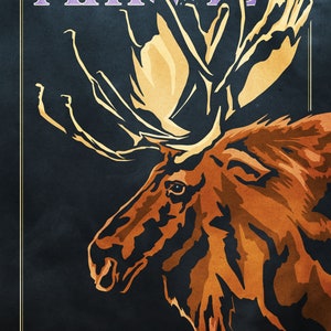 Bold Graphic Moose Poster Giclee Art Print - Etsy