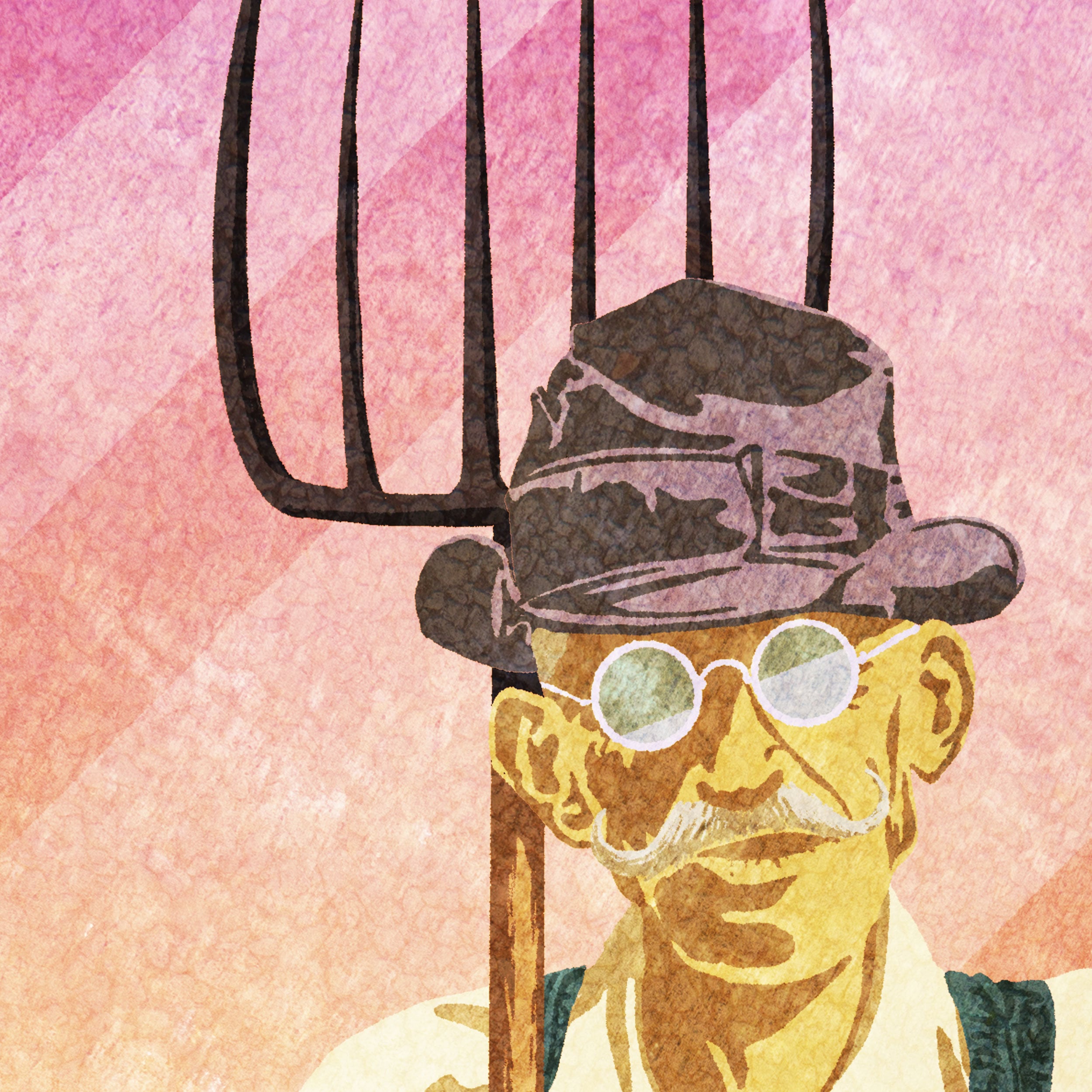 The American Farmer Retro Portrait Art Print of Old Farmer - Etsy