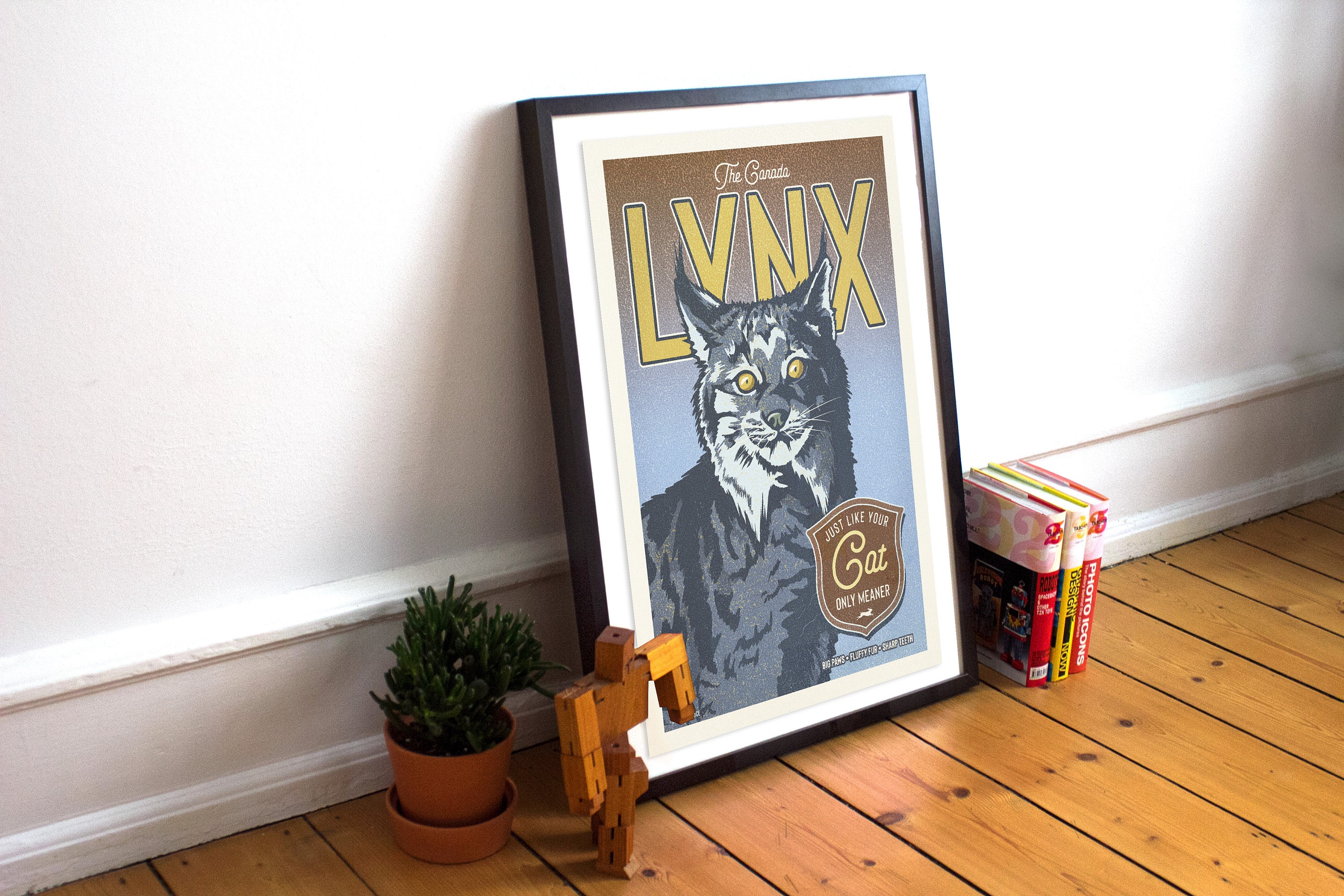 Retro Style Humorous Canada Lynx Poster Big Cat Poster - Etsy