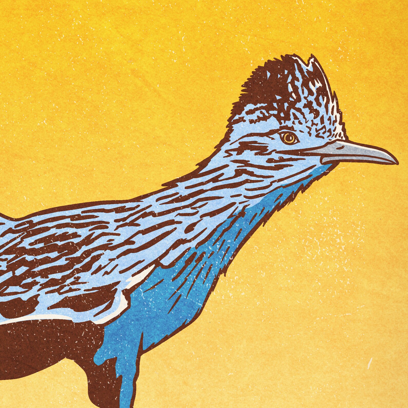 Retro Style Humorous Roadrunner Poster - Roadrunner Print - American ...