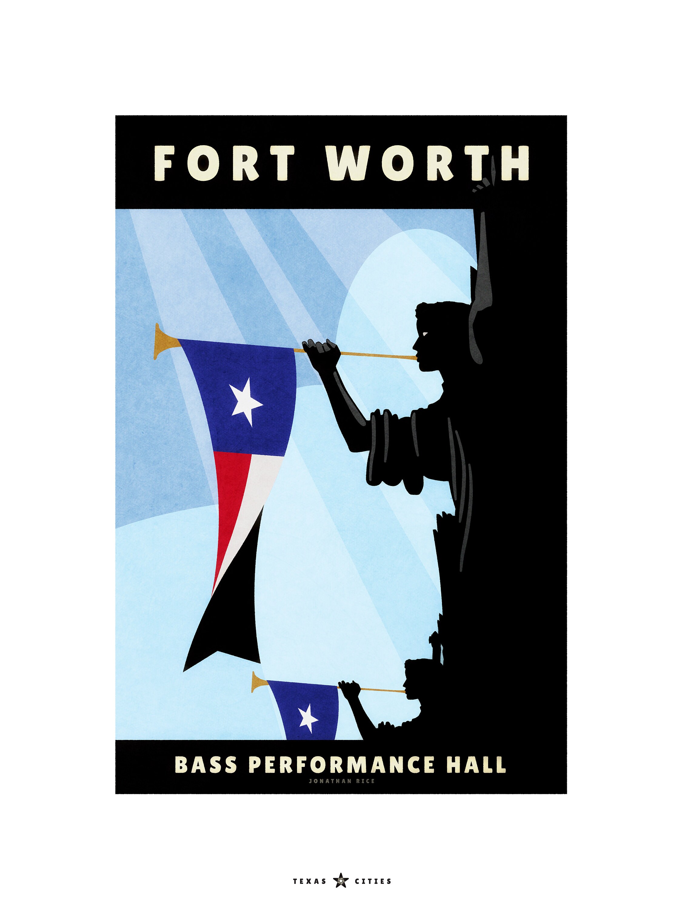 Bass Hall Wall Art Print Texas Travel Poster Architecture | Etsy