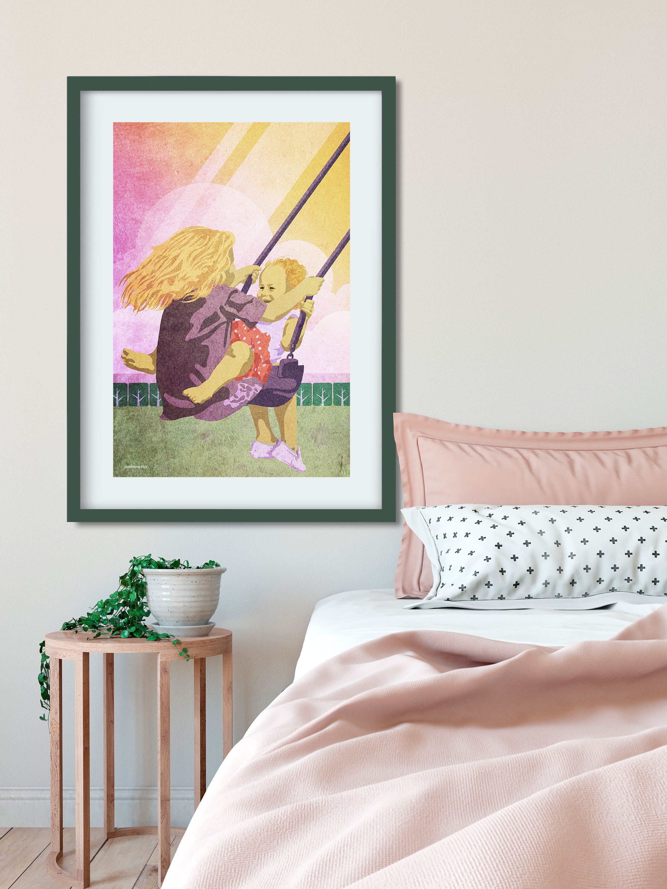 Summer Swinging Fun and joyful portrait of two girls | Etsy