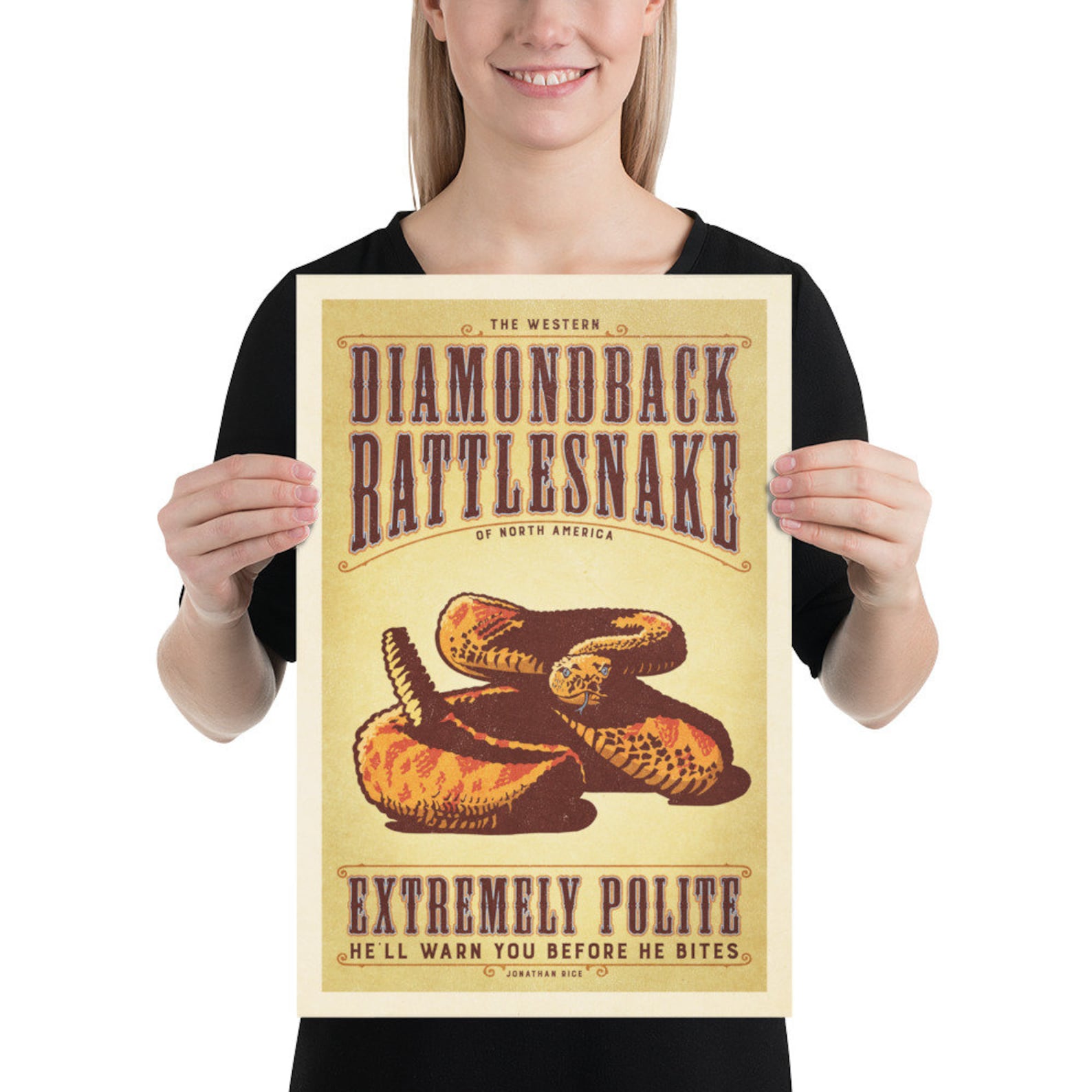 Retro Style Humorous Rattlesnake Poster Rattlesnake Print - Etsy