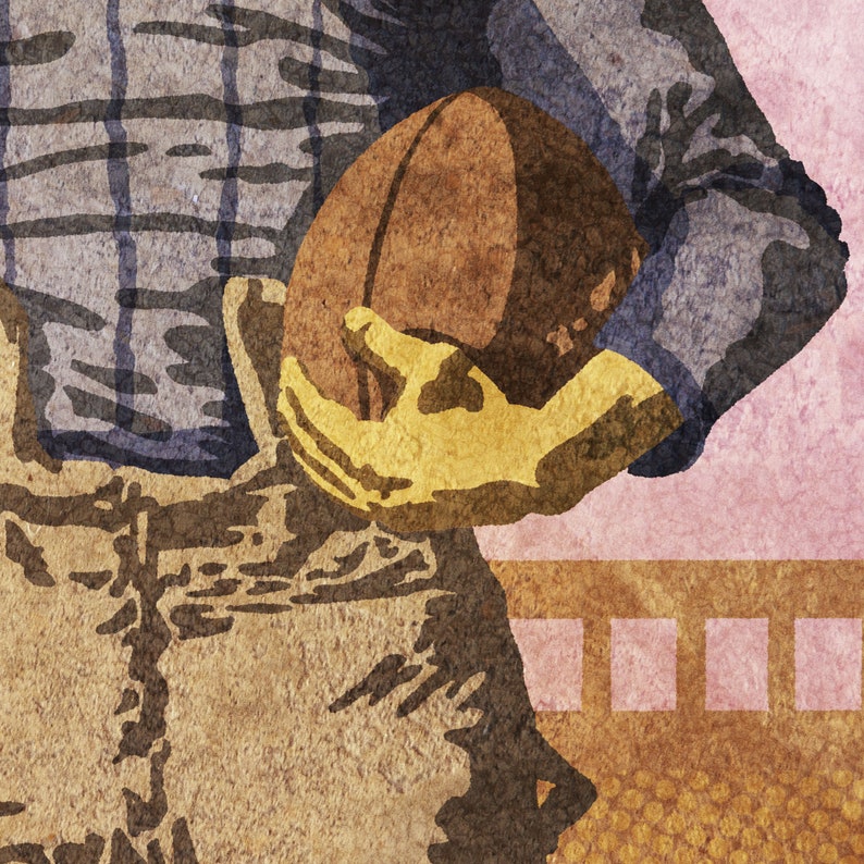 Football Player Art Print Circa 1920s Retro Sports Art - Etsy