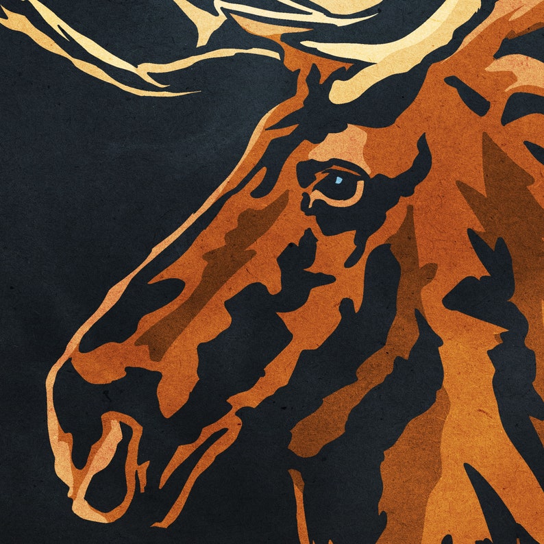 Bold Graphic Moose Poster Giclee Art Print - Etsy