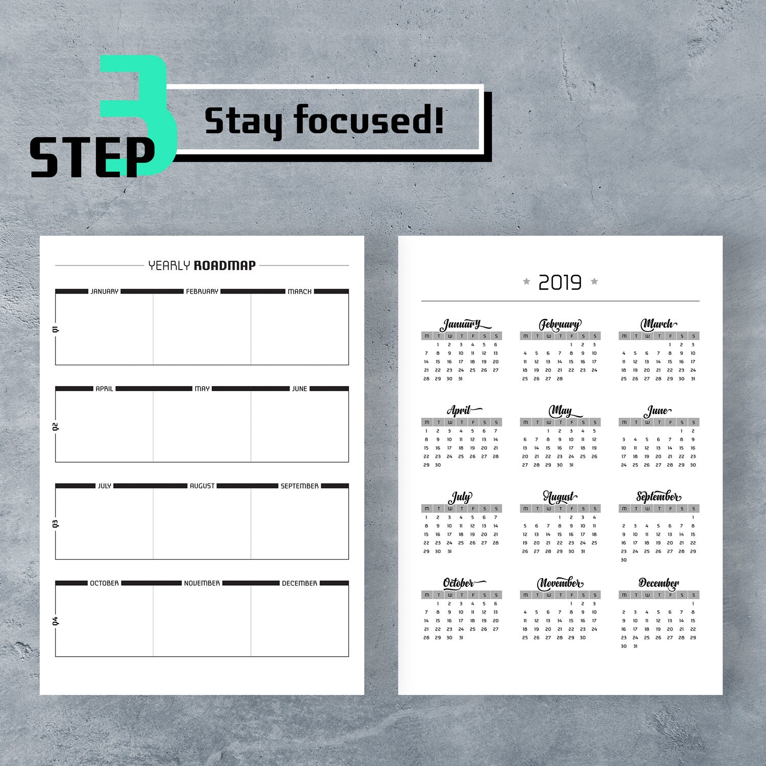 Goal Planner Printable 2019, Goal Tracker, Printable PDF, Calendar ...