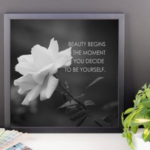 Flower Wall Art Poster Gift for Her Inspirational Gift Poster ...