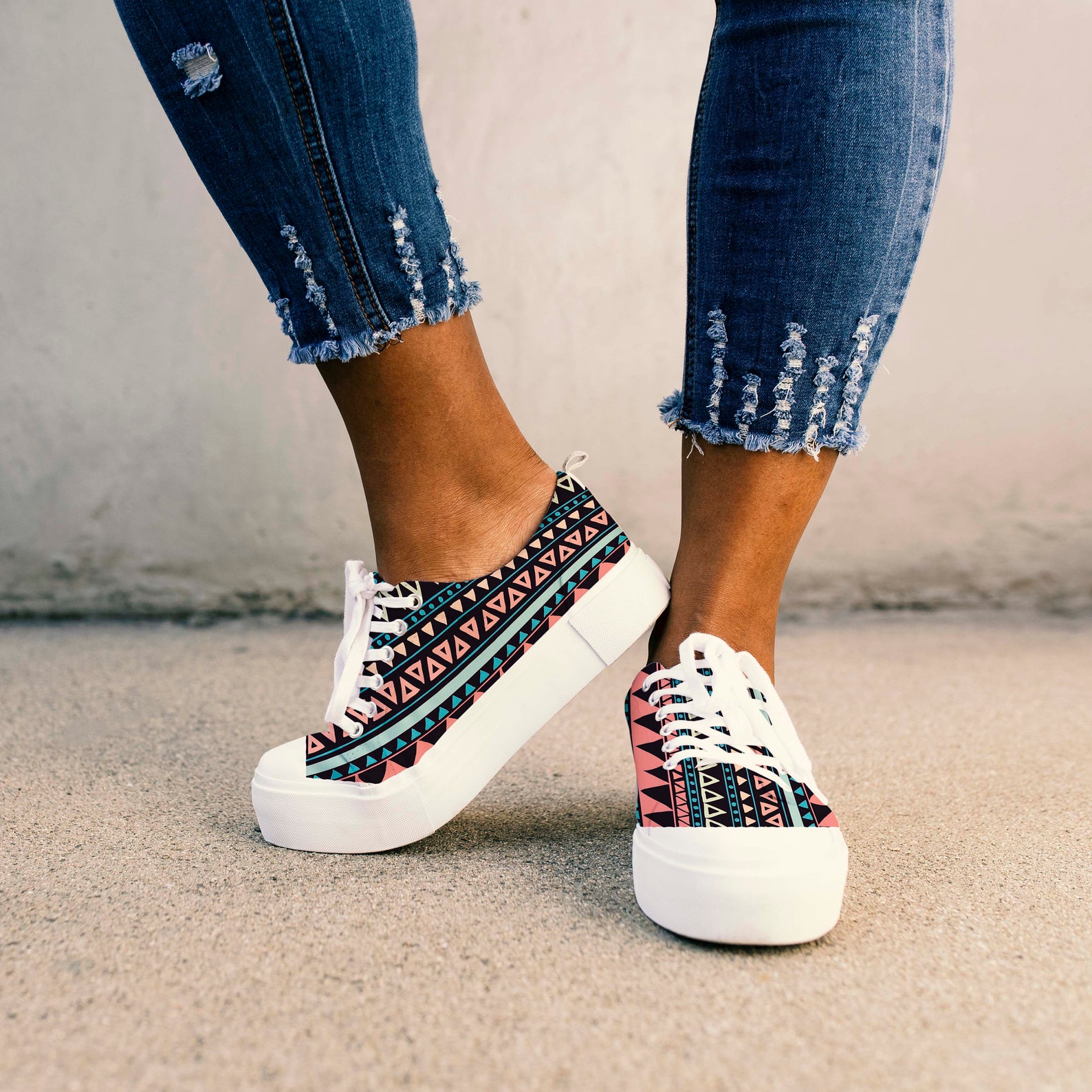 Aztec Print Shoes Tribal Aztec Pattern Bohemian Southwest Inspired ...