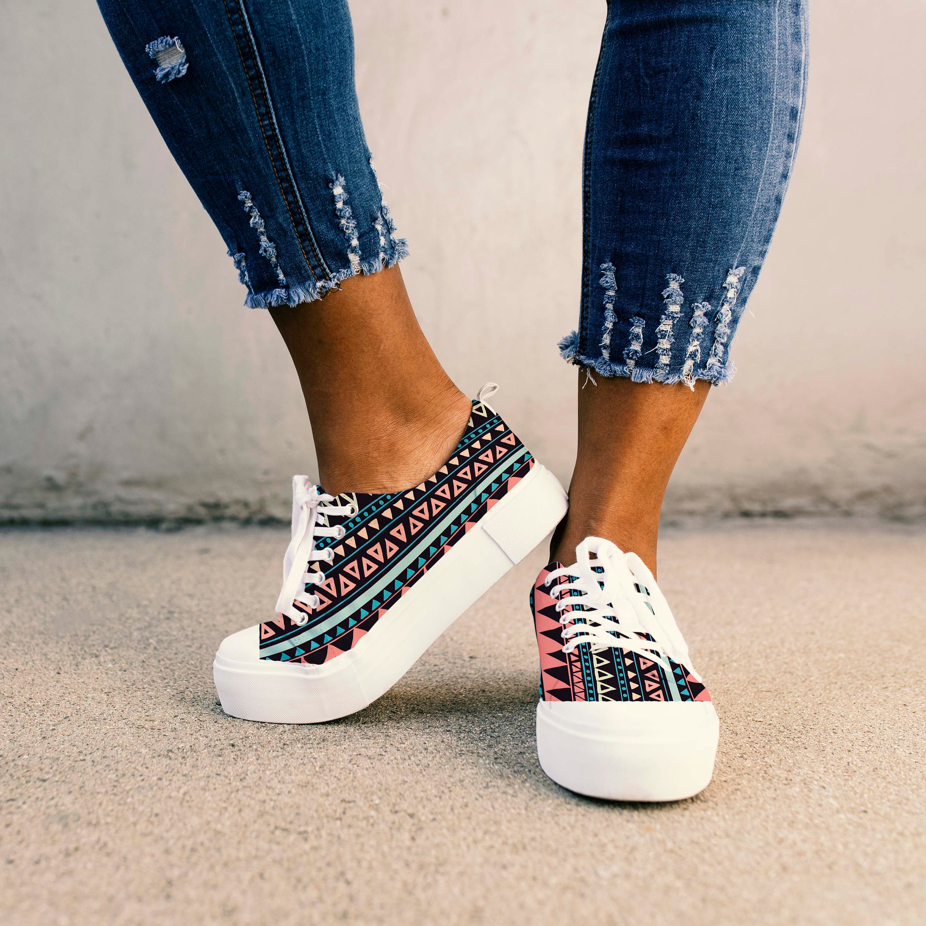 Aztec Print Shoes Tribal Aztec Pattern Bohemian Southwest Inspired ...