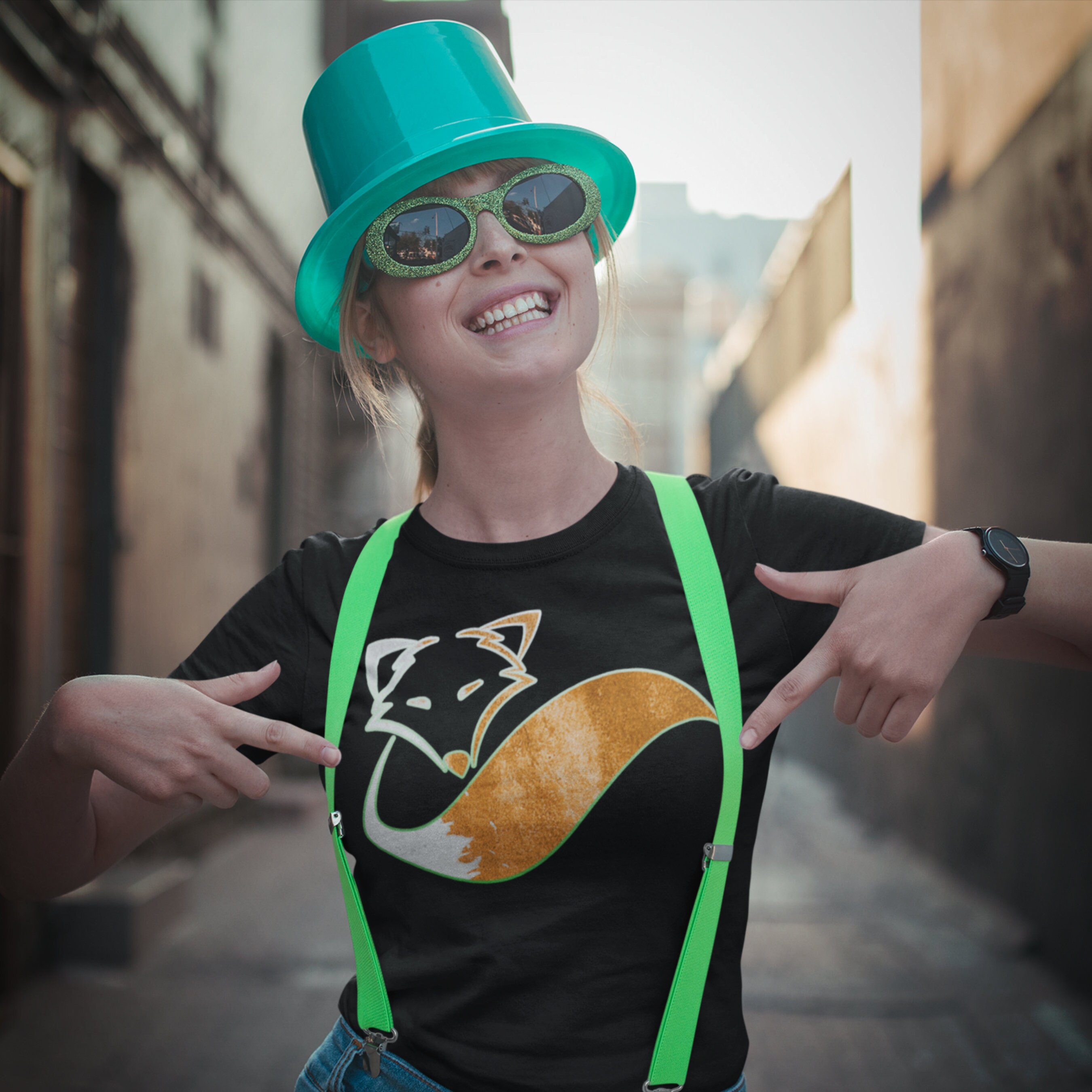 Fox Art Irish T Shirt Women's Foxy St. Patrick's Day - Etsy