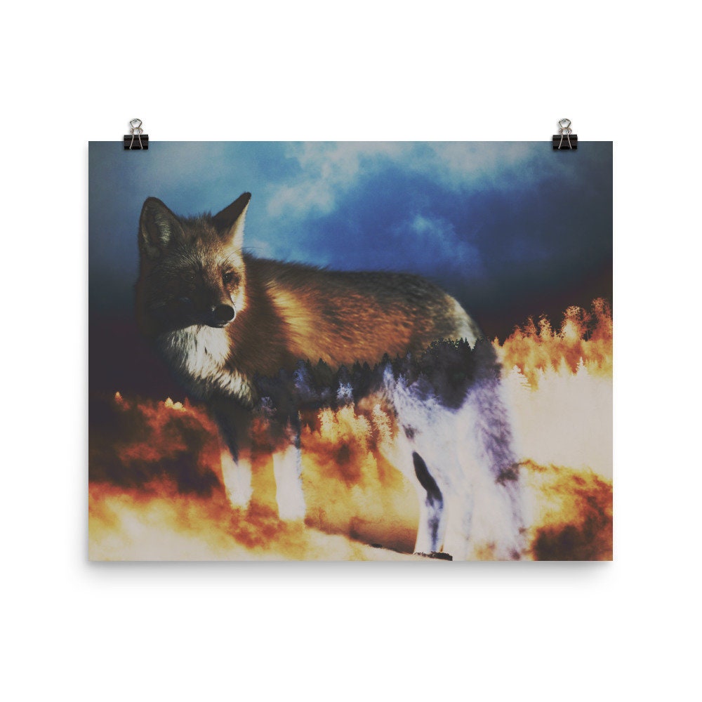 Fox Wall Art Fox Poster Fox Print Wildlife Art Animal Art - Etsy