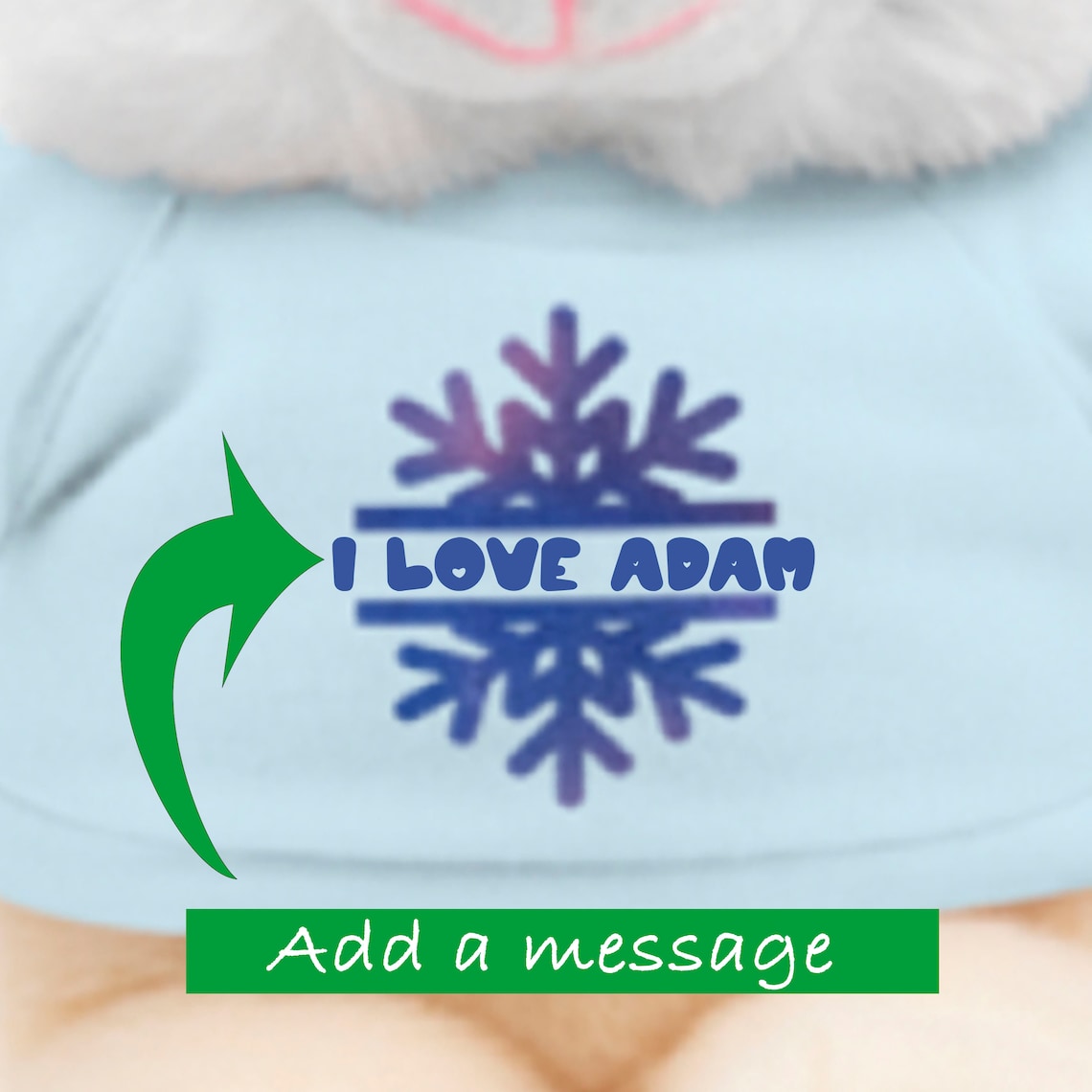 Personalized Stuffed Animal Plush Toy Snowflake Tee Shirt Teddy Bear ...