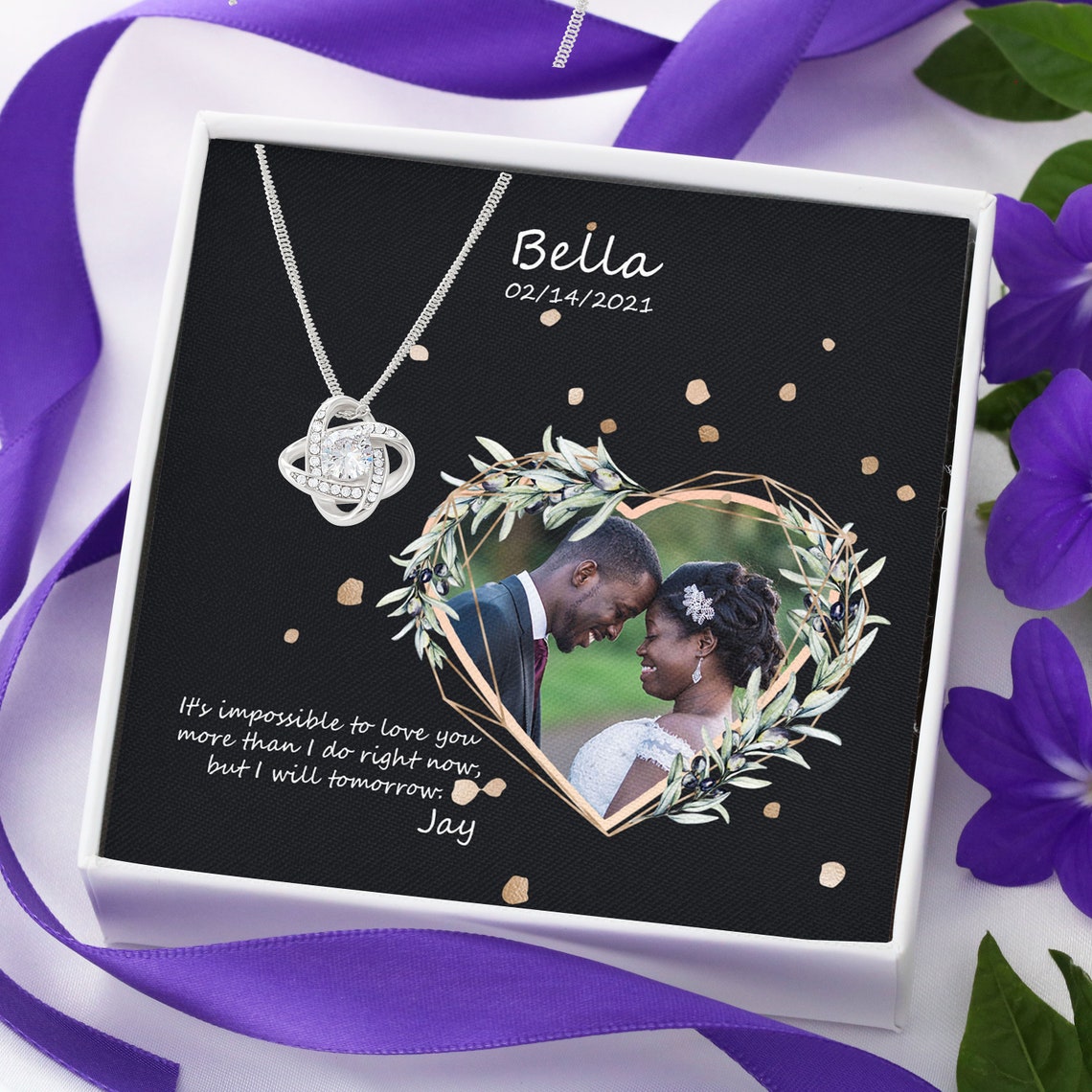 Valentine Personalized Valentine Card Photo Jewelry Message - Etsy