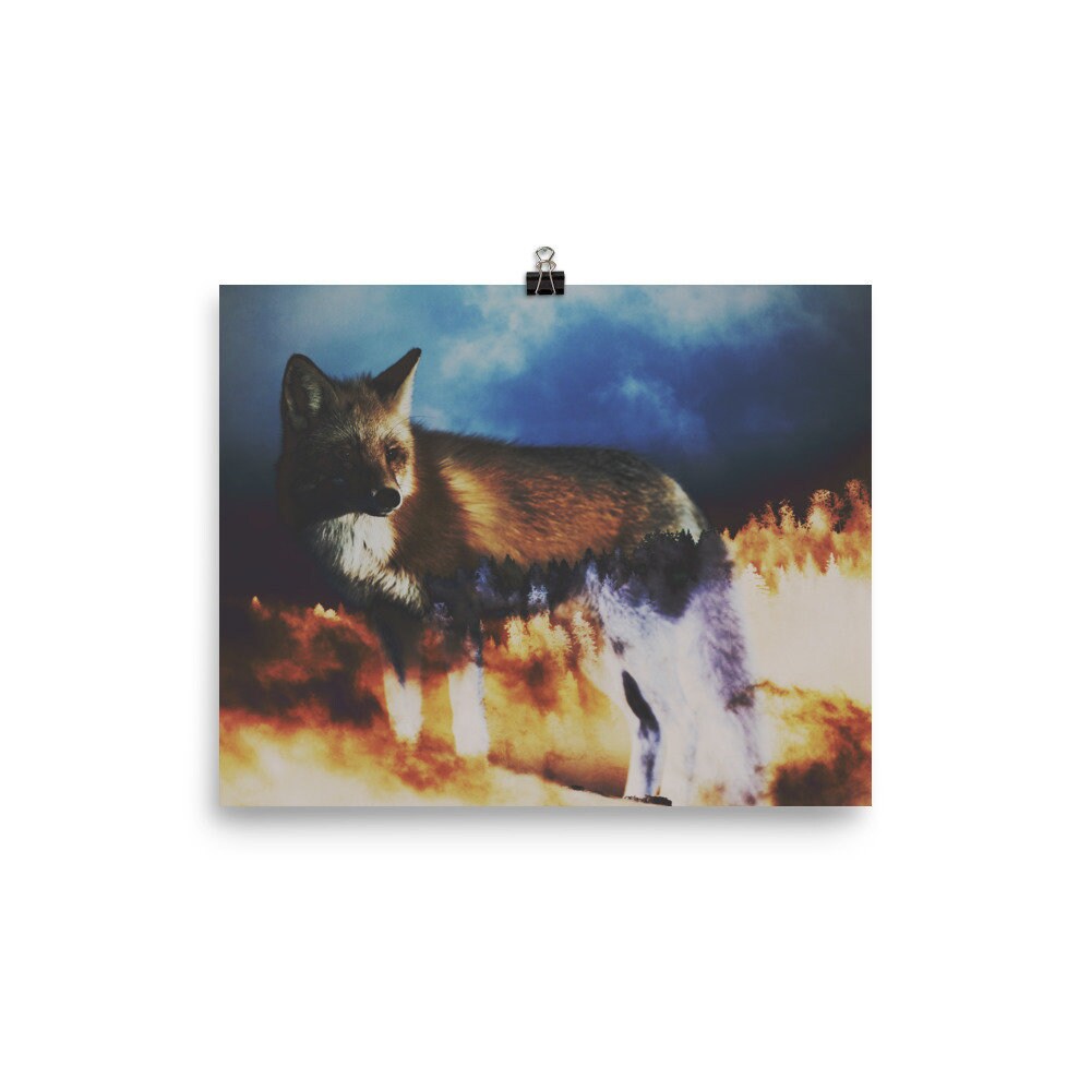 Fox Wall Art Fox Poster Fox Print Wildlife Art Animal Art - Etsy