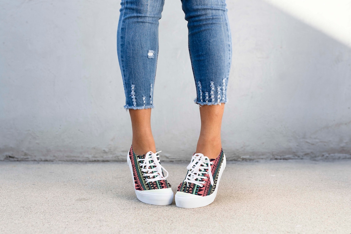 Aztec Print Shoes Tribal Aztec Pattern Bohemian Southwest Inspired ...