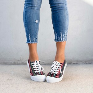 Aztec Print Shoes Tribal Aztec Pattern Bohemian Southwest Inspired ...