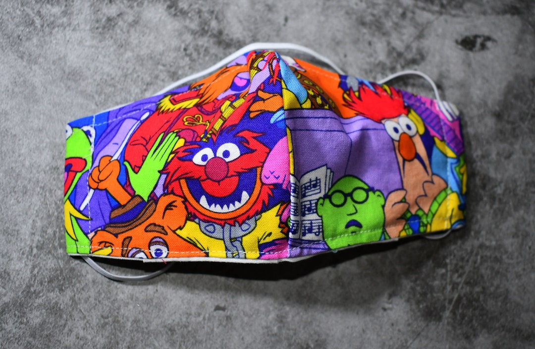 Handmade Muppets Child Size Face Mask With Filter Pocket, Two Cotton ...