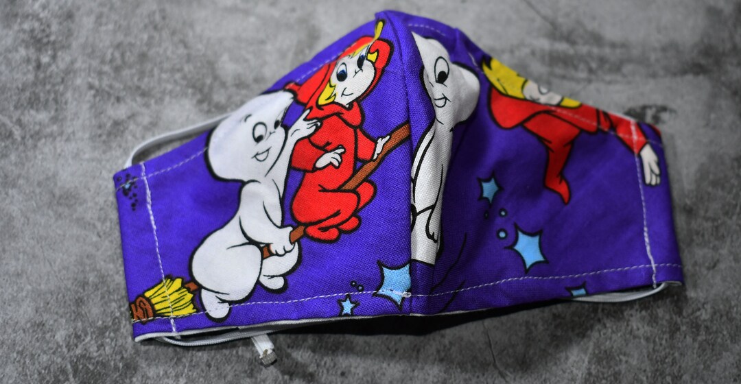 Handmade Casper & Wendy Child Face Mask Small Ages 2-5, Filter Pocket ...
