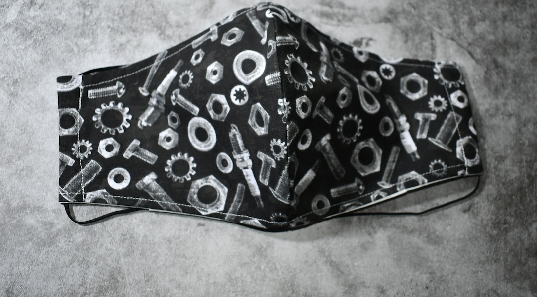 Handmade Nuts & Bolts Adult Mask, With Filter Pocket, Nose Bridge ...