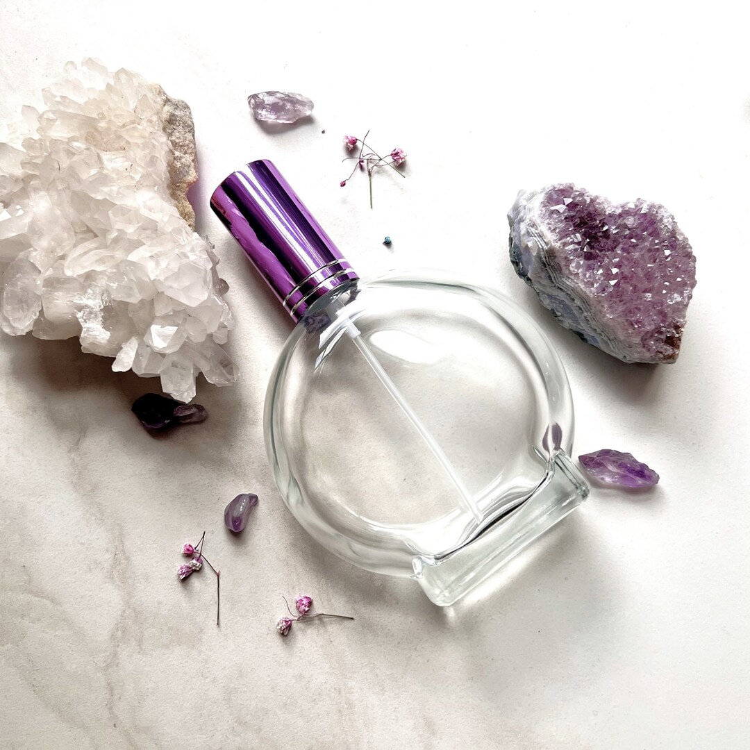 3.4 Oz. Flat, Round, Glass, Refillable, Perfume Atomizer QTY: 1 or 3 ...