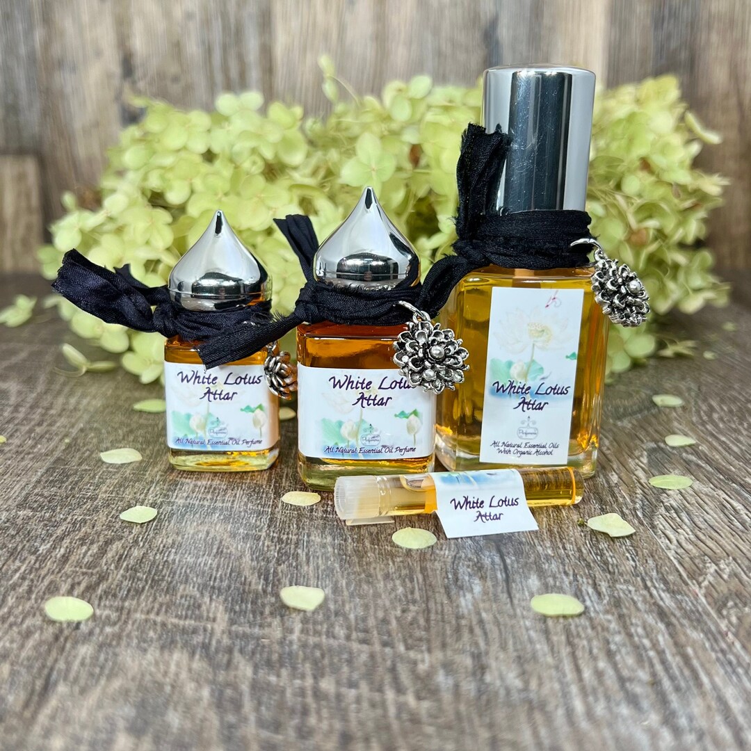 WHITE LOTUS Absolute ATTAR 100% Pure Essential Oil Perfume All-natural ...
