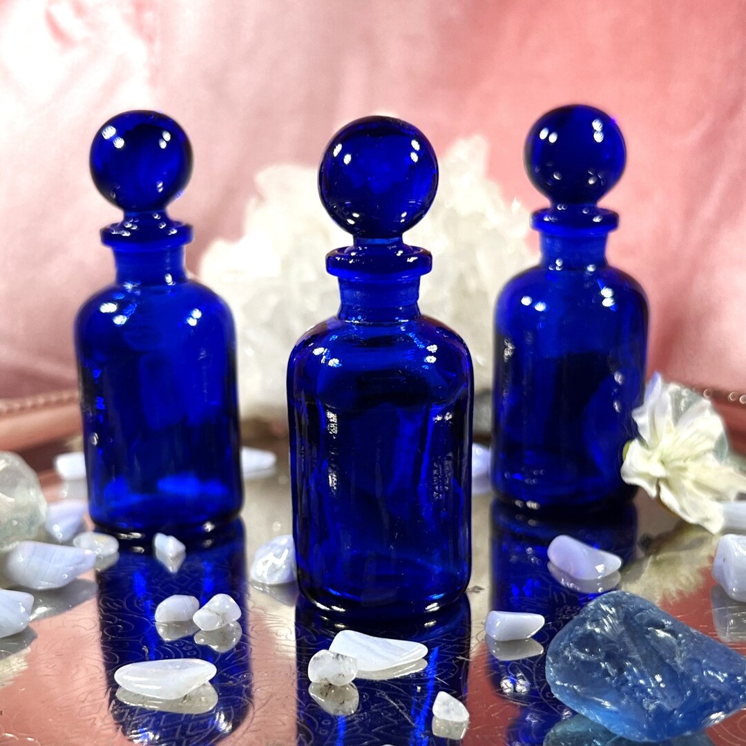 1 Empty Perfume Bottle 1/2 Oz GLASS APOTHECARY, Old World Style Ground ...