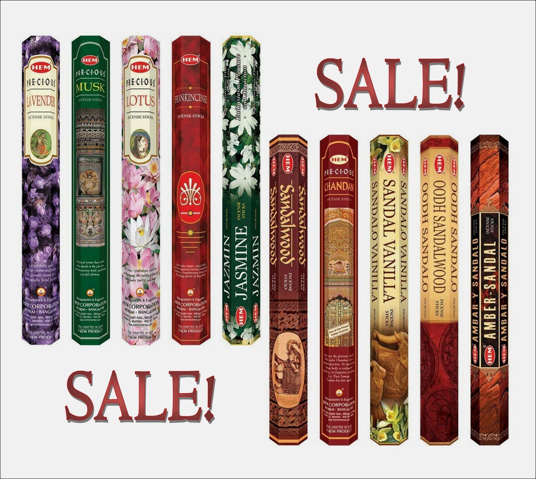 HEM INCENSE, 11 Inch, Many Varieties, Charcoal Incense Sticks, Holiday ...