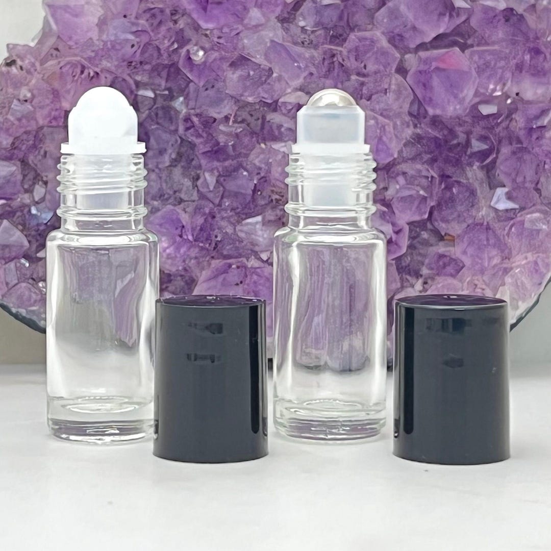 5 Ml Glass ROLLERBALL Bottles Plastic/stainless STEEL Small Empty ...