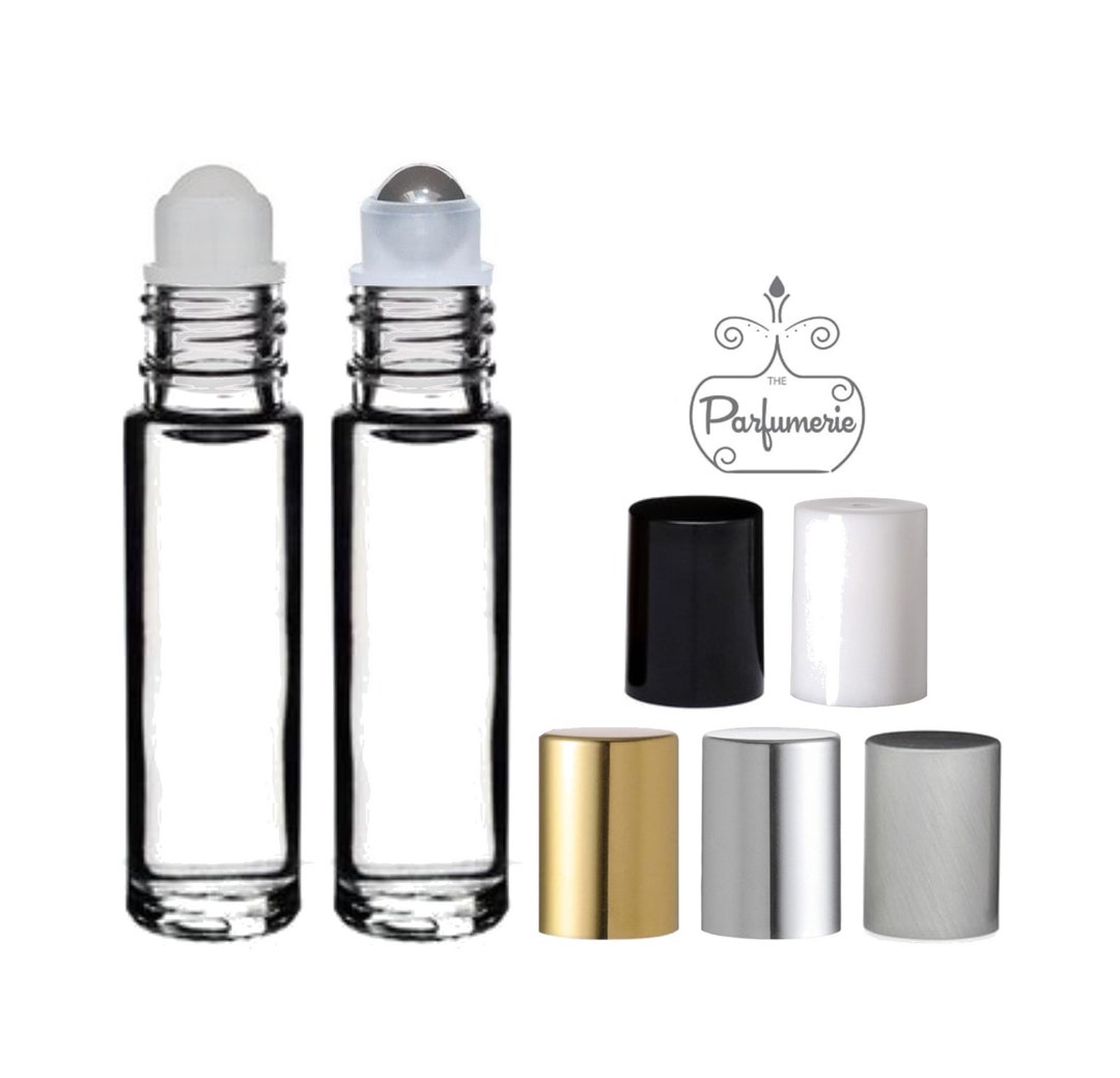 GLASS ROLL ON Roller Perfume Bottle 10 Ml Steel Rollers for Essential ...